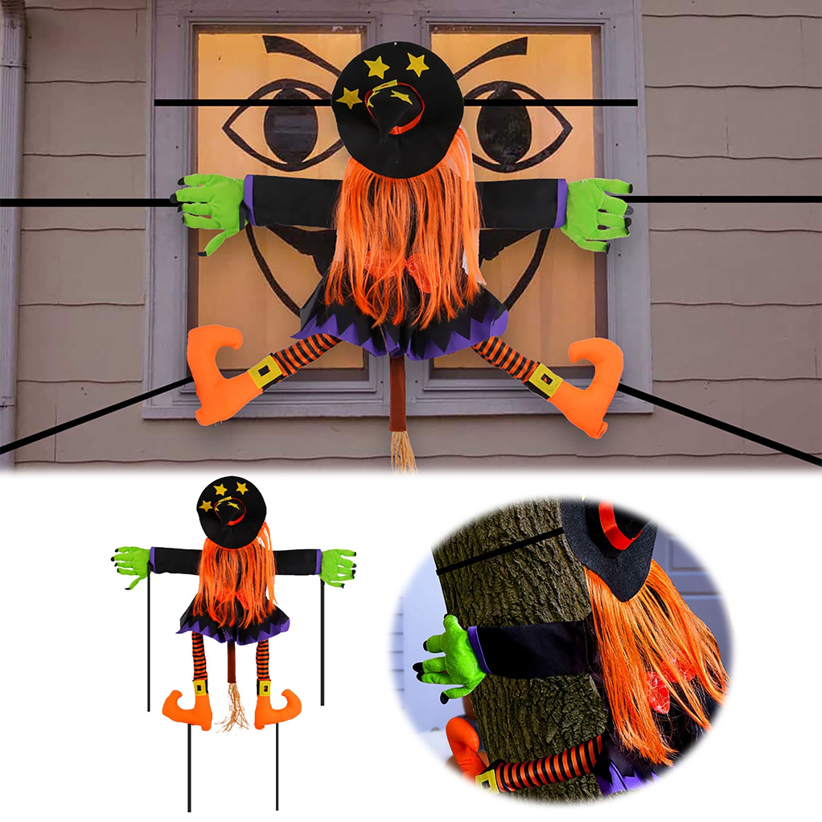 Tree Hitting Witch Decoration Courtyard Porch Tree Hugging Witch ...