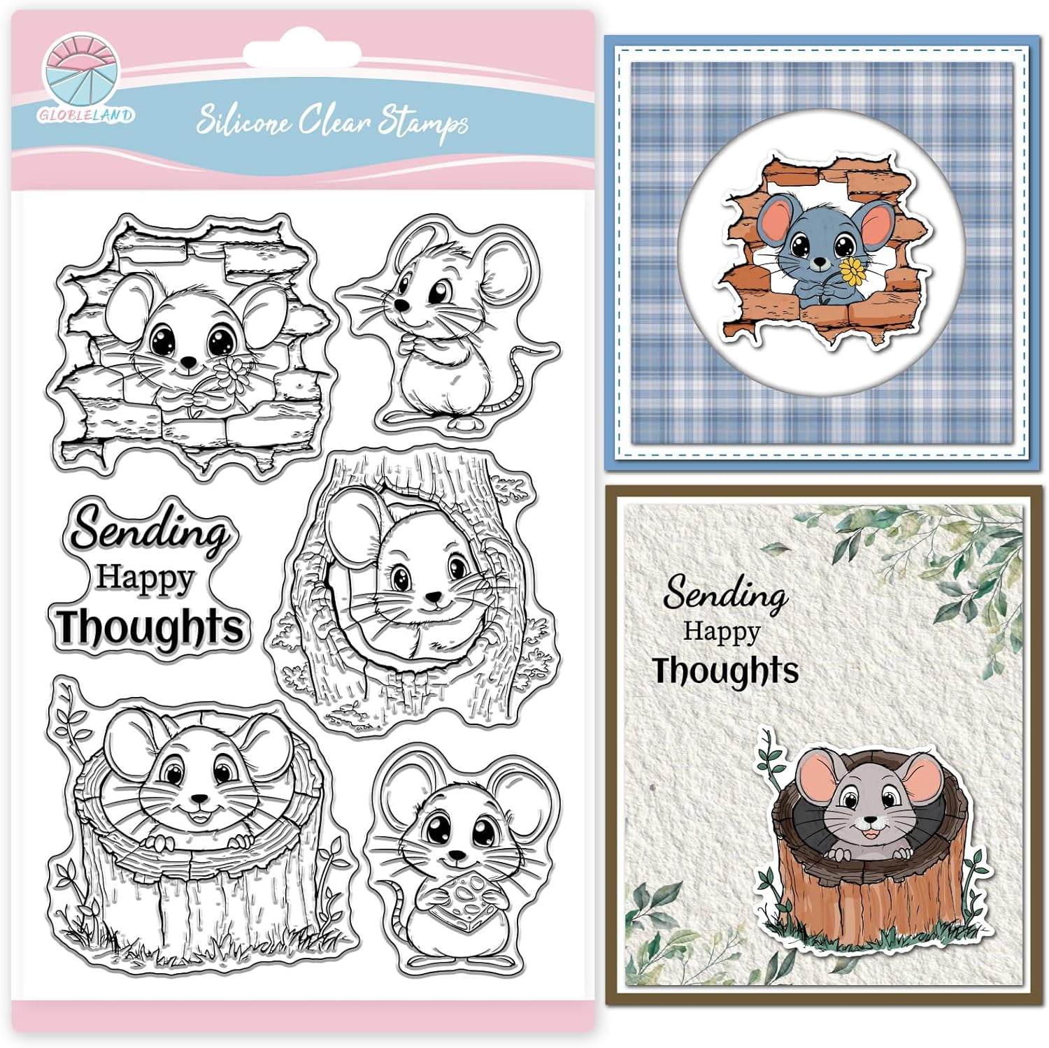 Tree Hole Mouse Clear Stamps DIY for Card Making Peeking Animals Rats ...