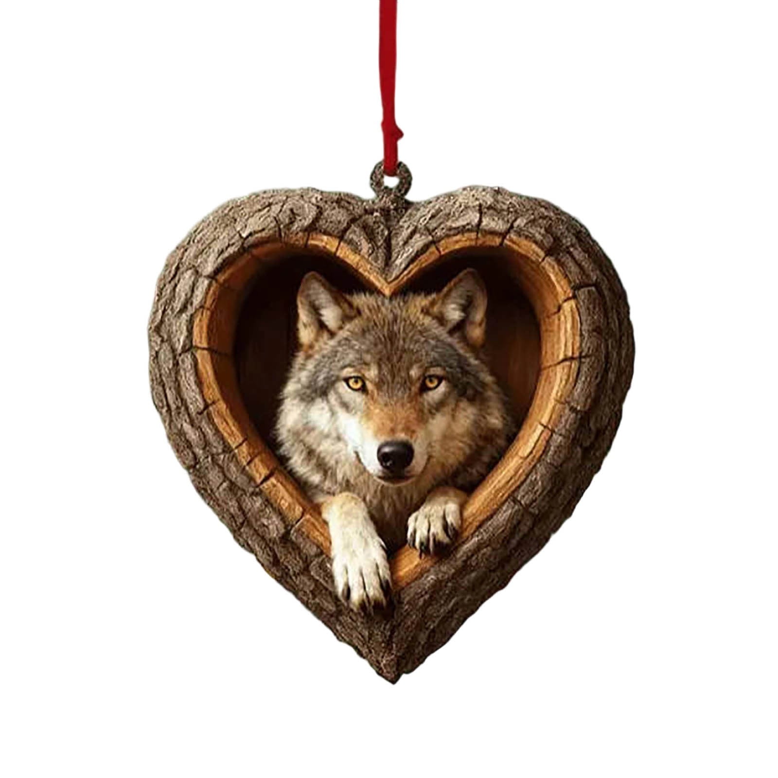 Tree Hollow Ornament with Animal Designs, Resin Christmas Decoration ...