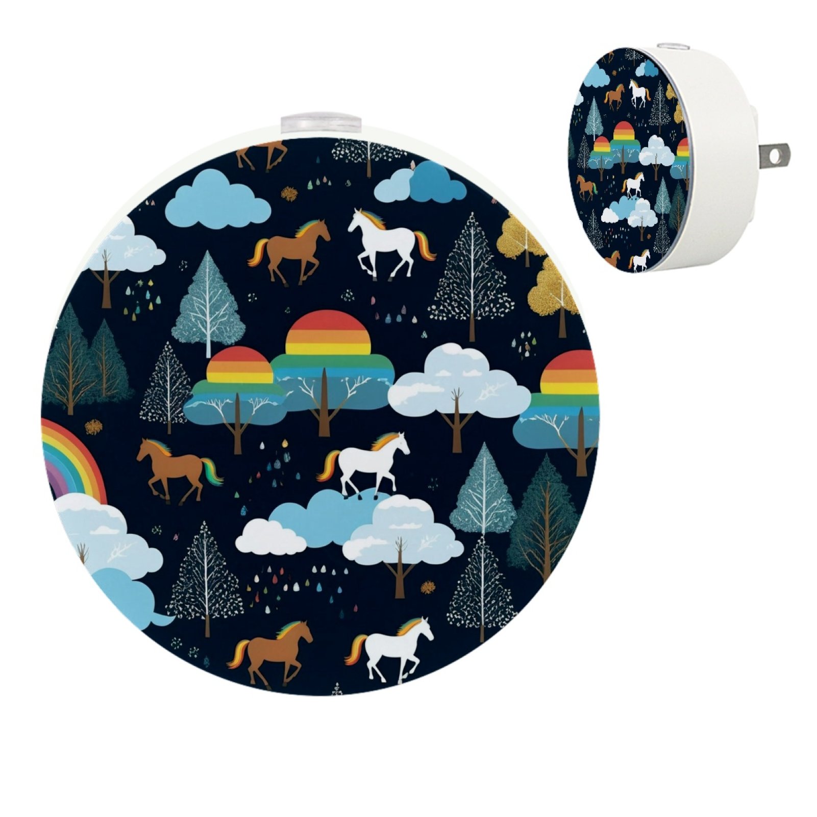 Tree Horse Rainbow Automatic night lights plug into wall Dusk to Dawn ...