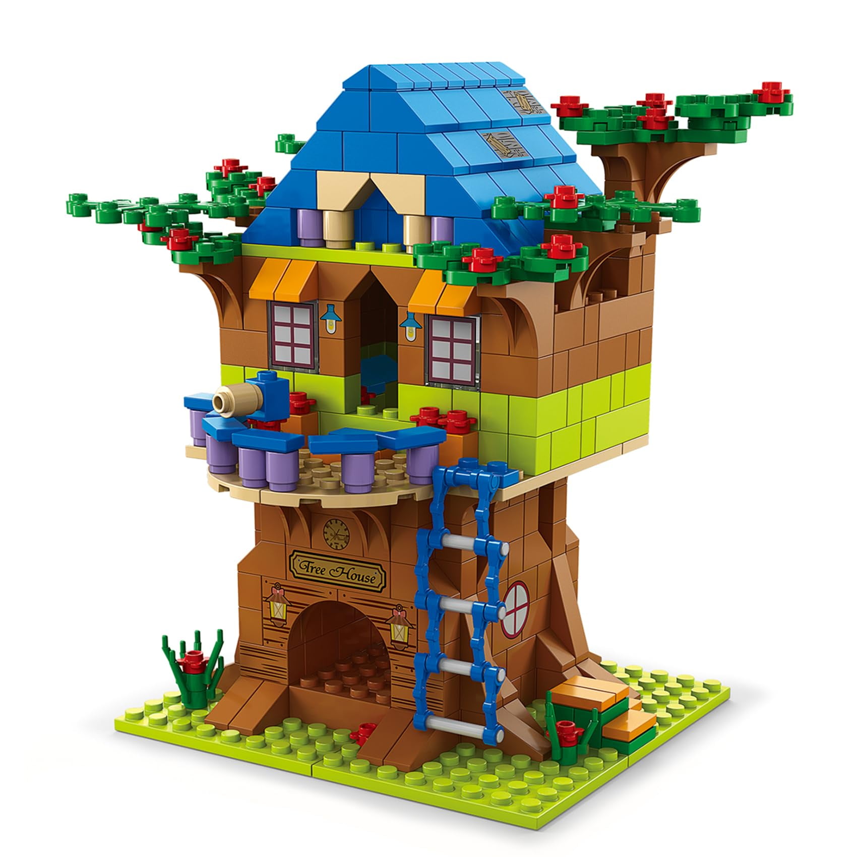 Tree House Building Blocks, 6 in 1 DIY Tree House Building Blocks Toy ...
