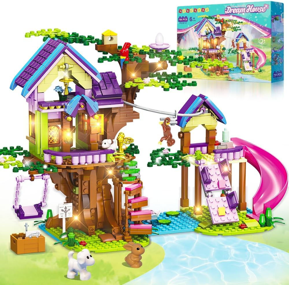 Tree House Building Toy with LED Light, 751 PCS Treehouse Set with ...
