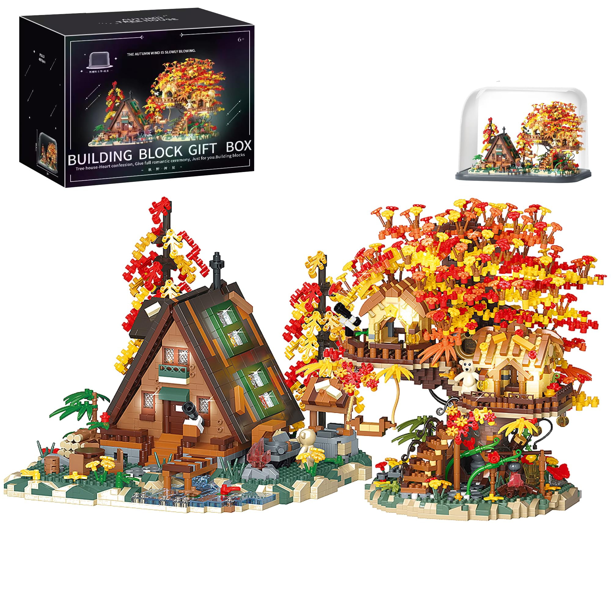 Tree House Mini Building Blocks - Cherry Blossom Bonsai Treehouse Wood ...