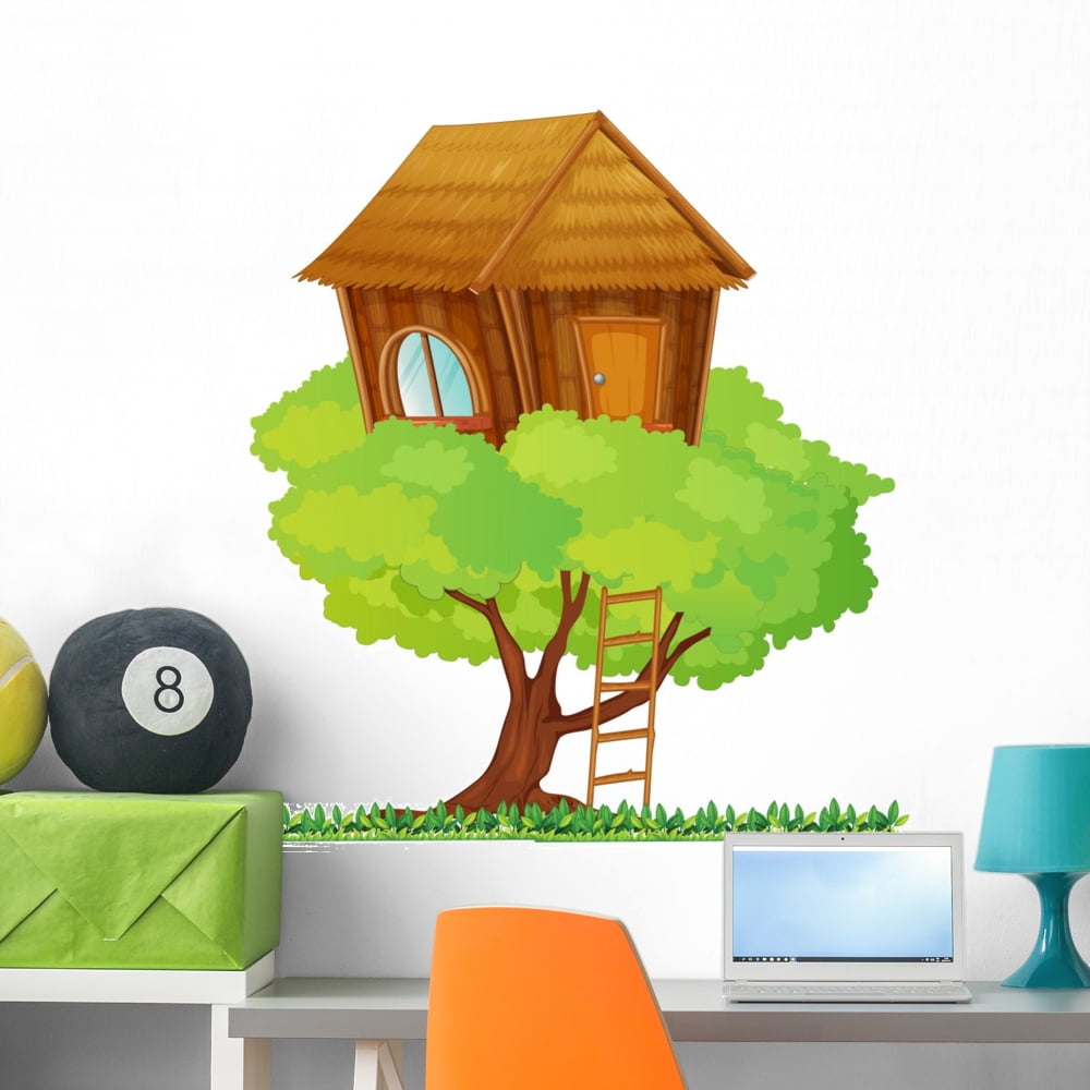 Tree House by Wallmonkeys Peel and Stick Graphic (36 in H x 32 in W ...