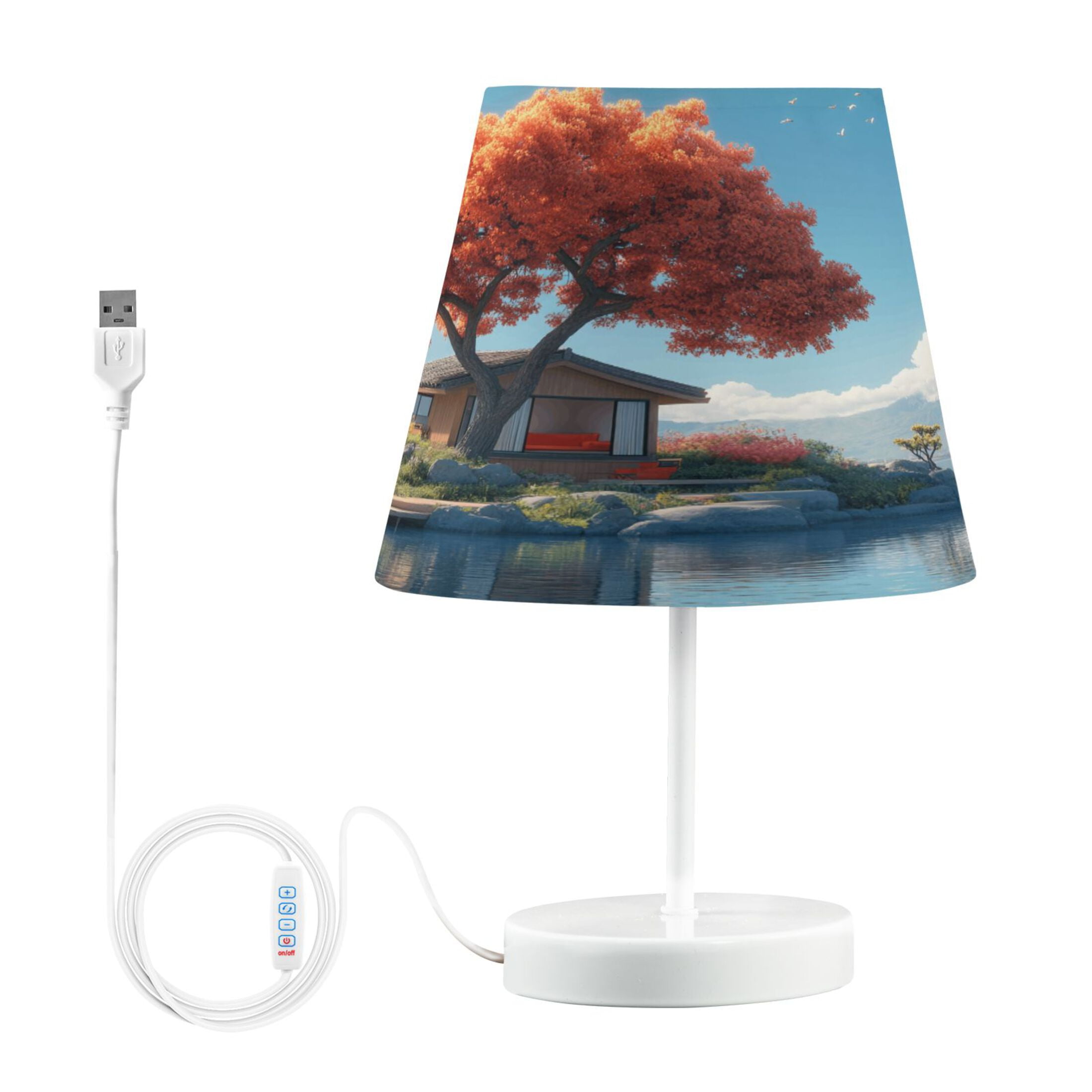 Tree House on Island Desk Lamp LED Table Nightstand Lamps with 3 Color ...