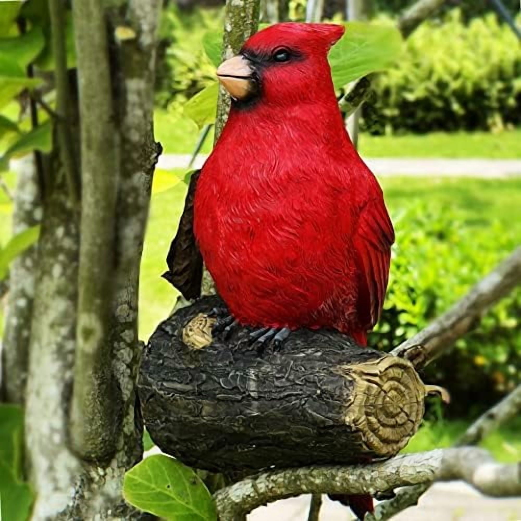 Tree Hugger Cardinal, Garden Statues Resin Large Red Bird Garden Peeker ...