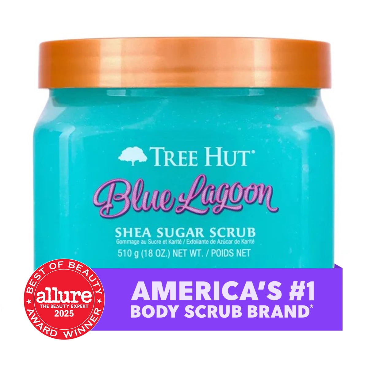 Tree Hut Blue Lagoon Shea Sugar Body Scrub 18 oz Exfoliating ...