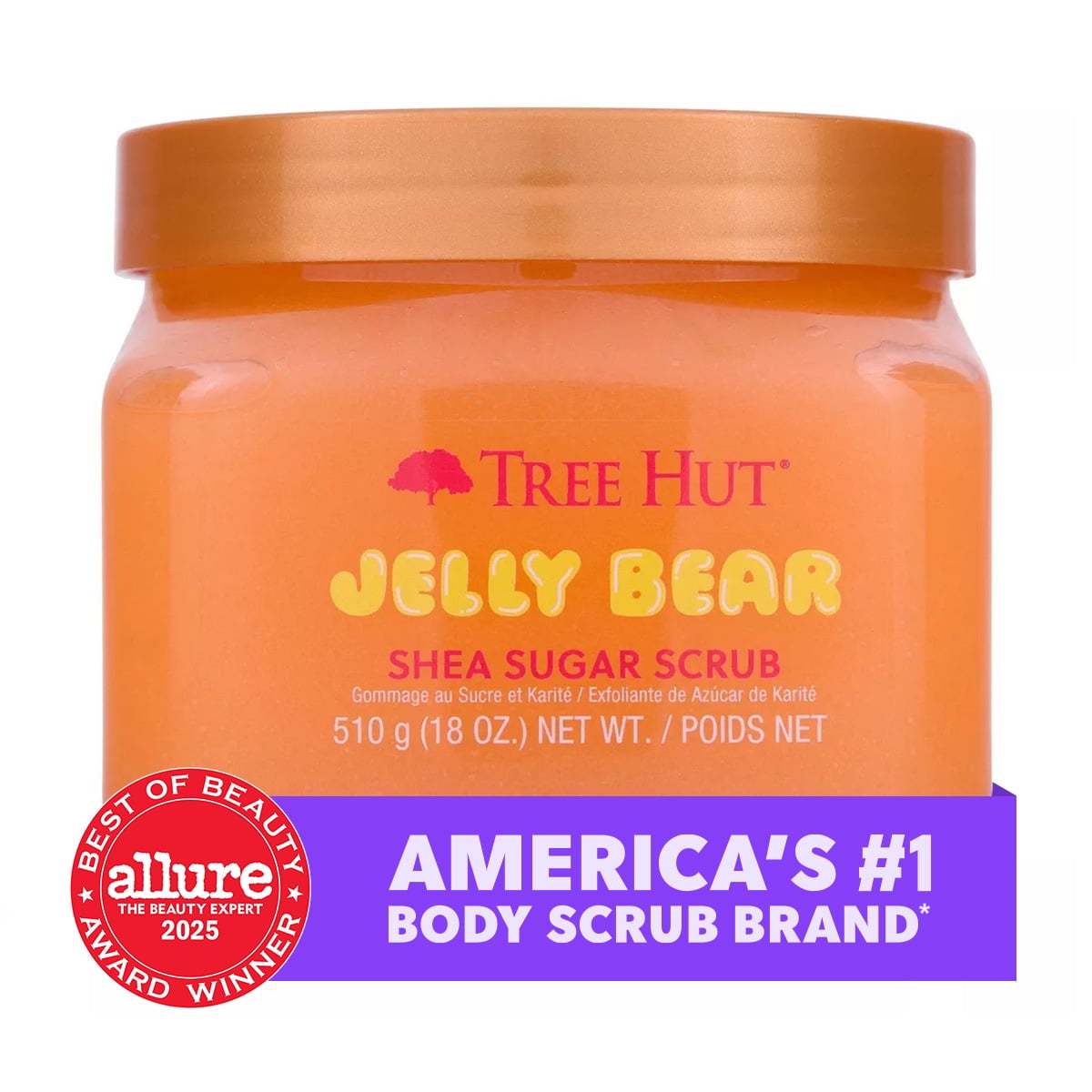 Tree Hut Jelly Bear Exfoliating Shea Sugar Body Scrub 18 oz with Shea ...