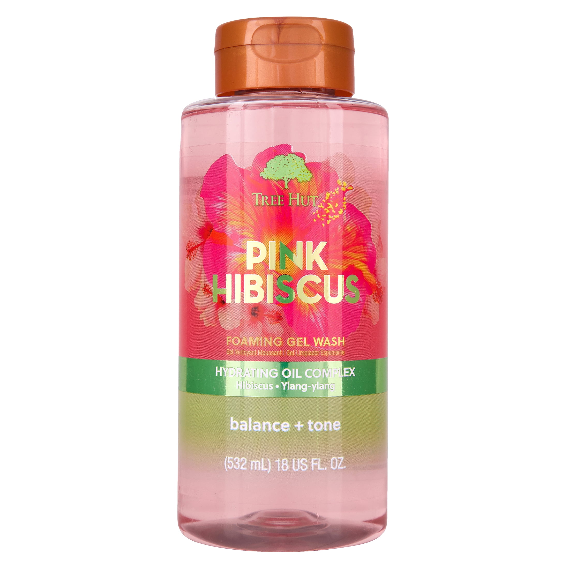 Tree Hut Pink Hibiscus Foaming Gel Body Wash 18 fl oz Hydrating Shea ...