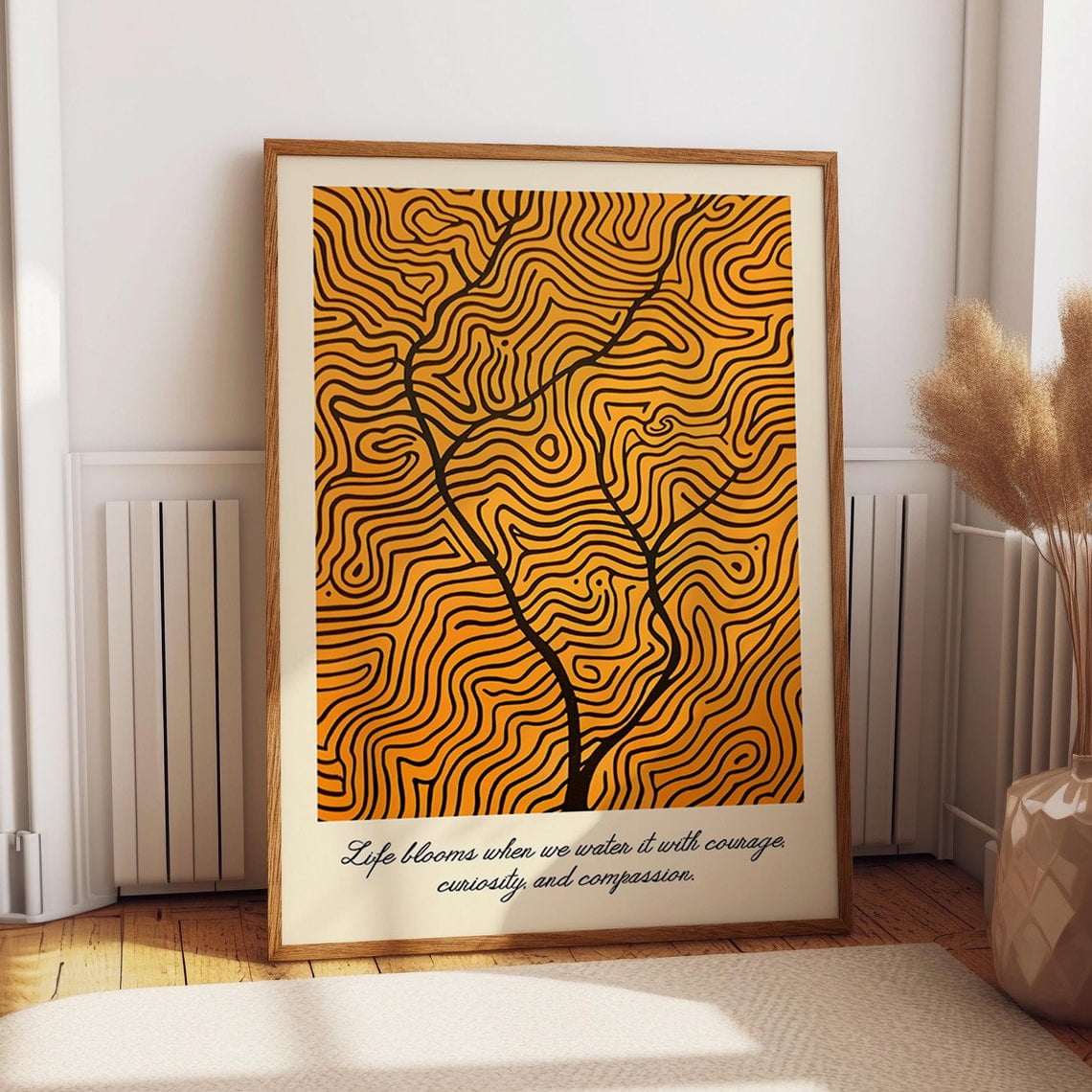 Tree Inspired Line Drawing Print - Abstract Growth Inspirational ...