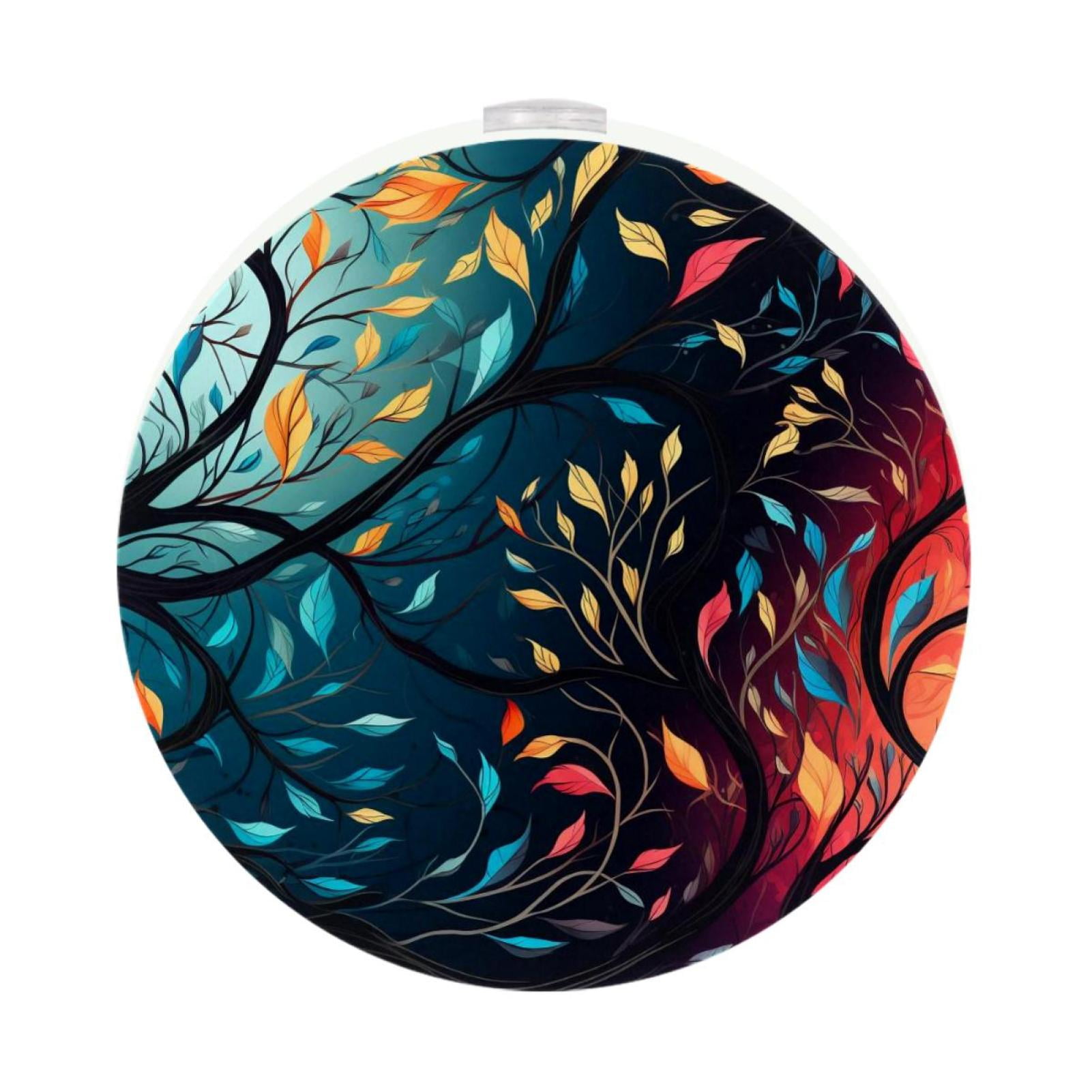 Tree LED Round Night Light - 2PCS, Dimmable Plug-in Nightlight with ...