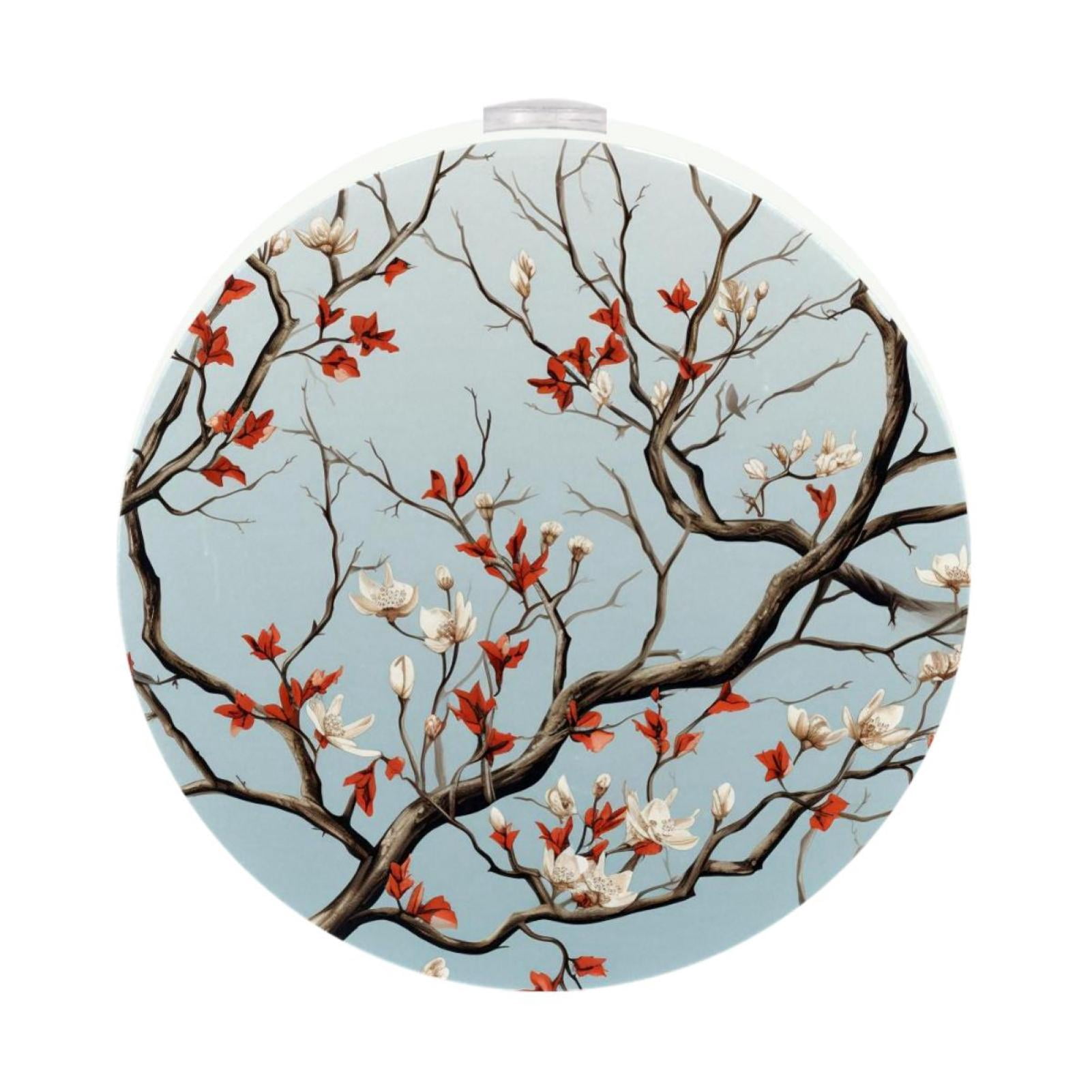 Tree LED Round Night Light-2PCS, Energy-Efficient Plug-in Ambient Lamp ...