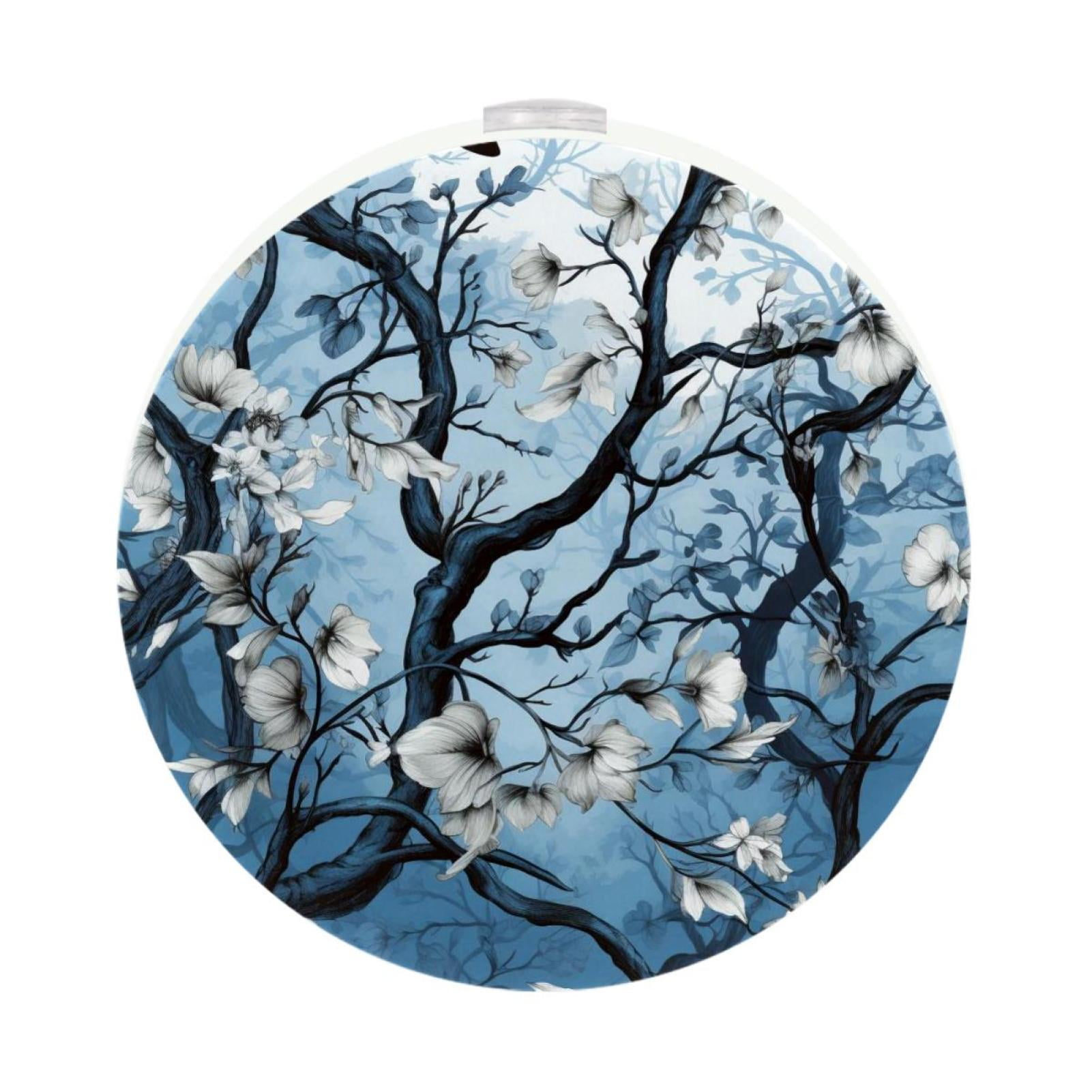 Tree LED Round Night Light-2PCS, Plug-in Dusk-to-Dawn Auto Sensor Wall ...