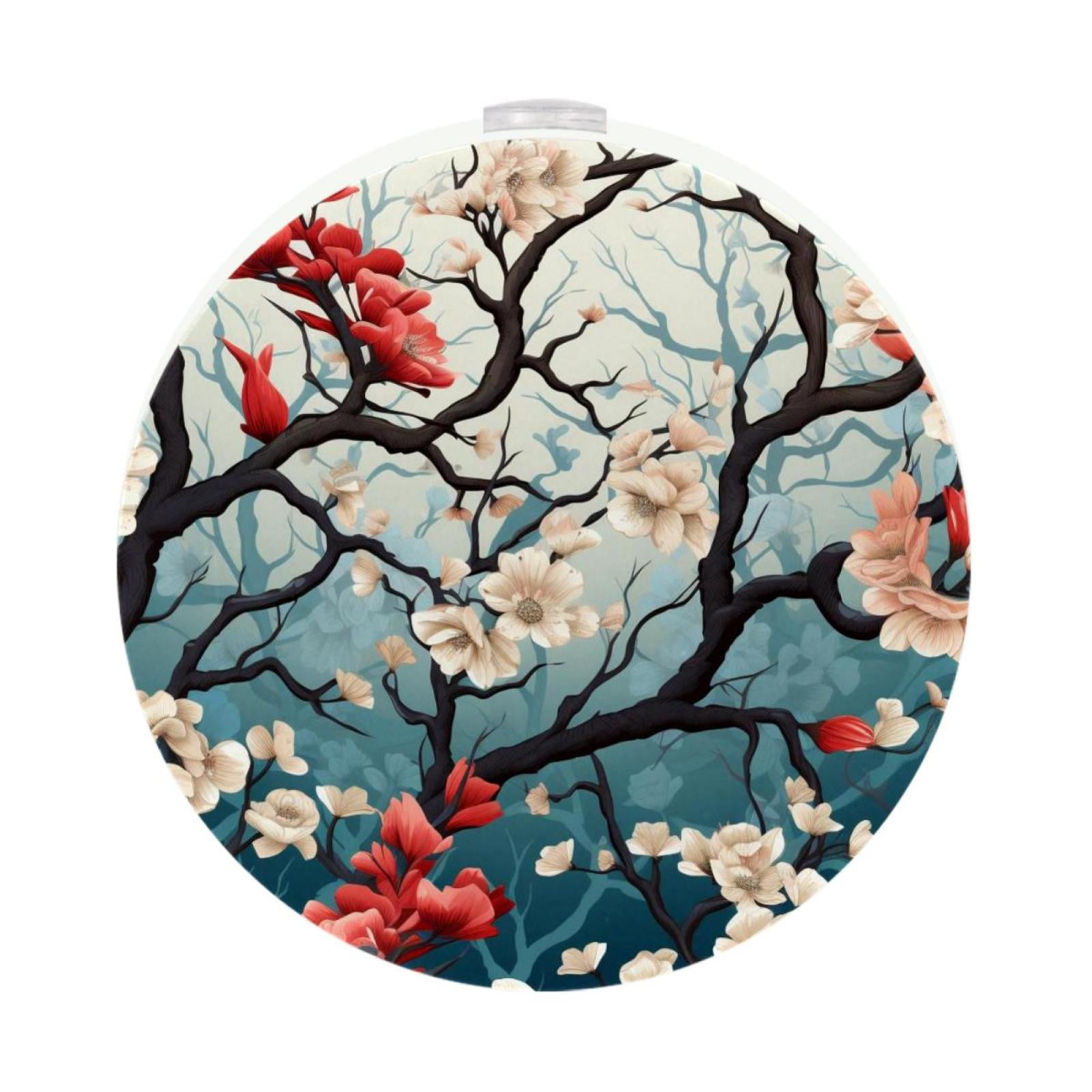 Tree LED Round Night Light-2PCS, Plug-in Wall Nightlight with Dusk-to ...