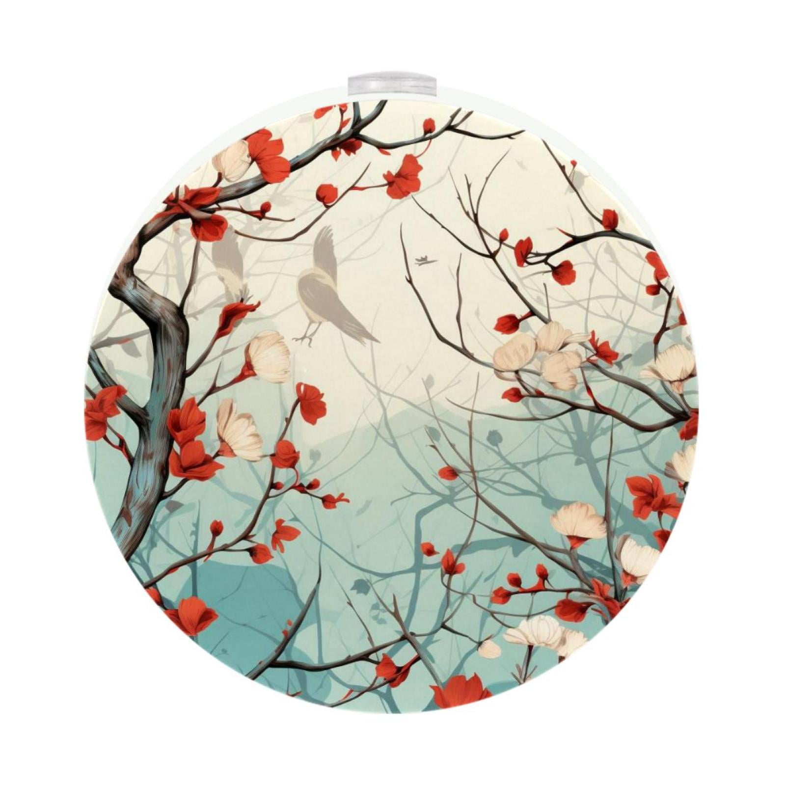 Tree LED Round Night Light- Set of 2, Portable Rechargeable Mini Circle ...