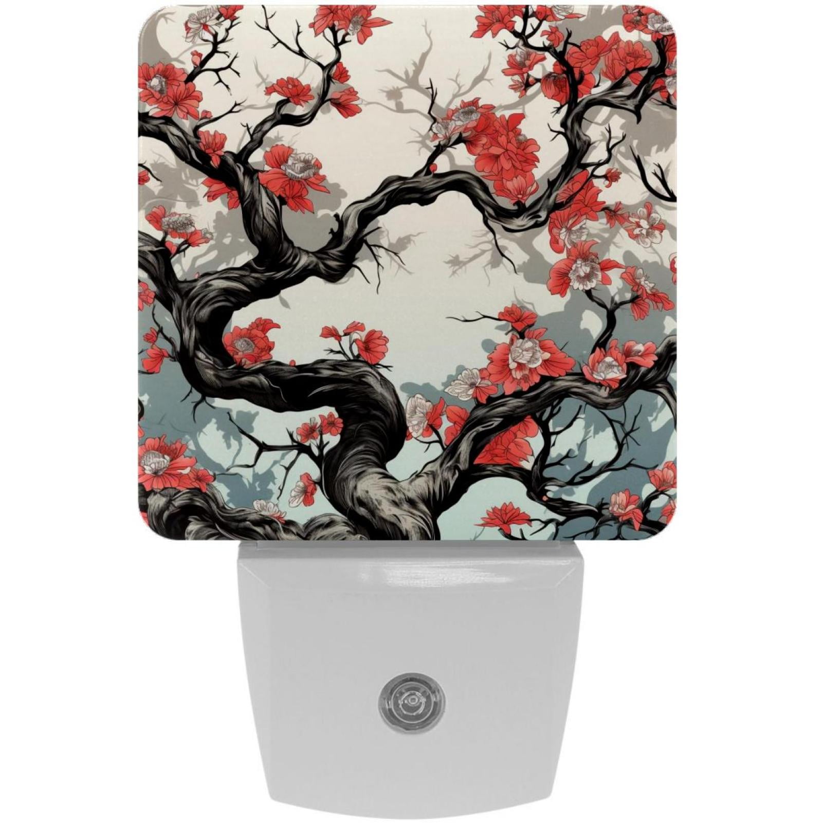 Tree LED Square Night Light - Soft Glow Plug-in Lamp with Dusk to Dawn ...