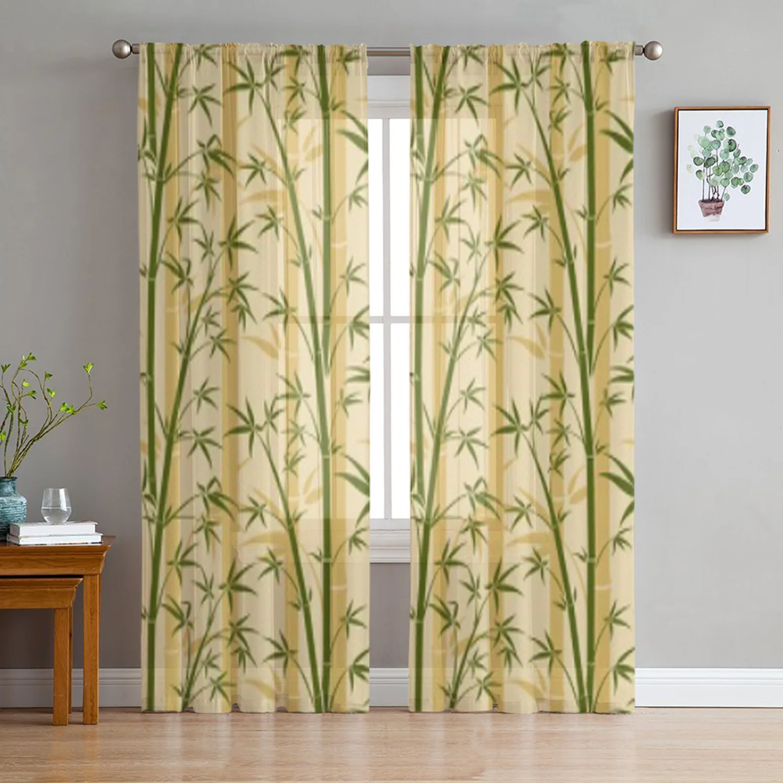 Tree Leaves White Sheer Curtains for Living Room Transparent Tulle ...