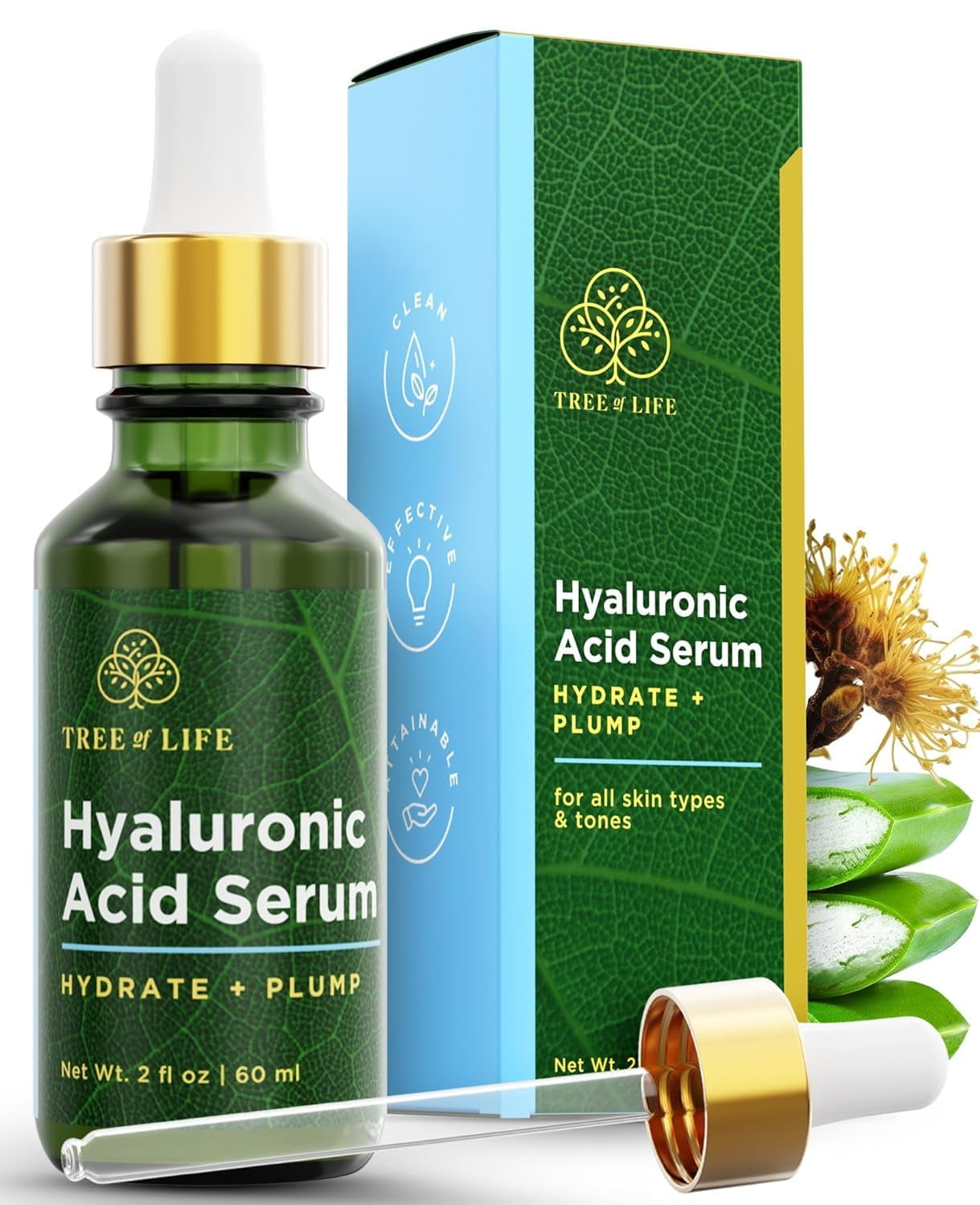 Tree of Life Beauty YYF14 Hyaluronic Acid Serum, Skin Brightening Face ...