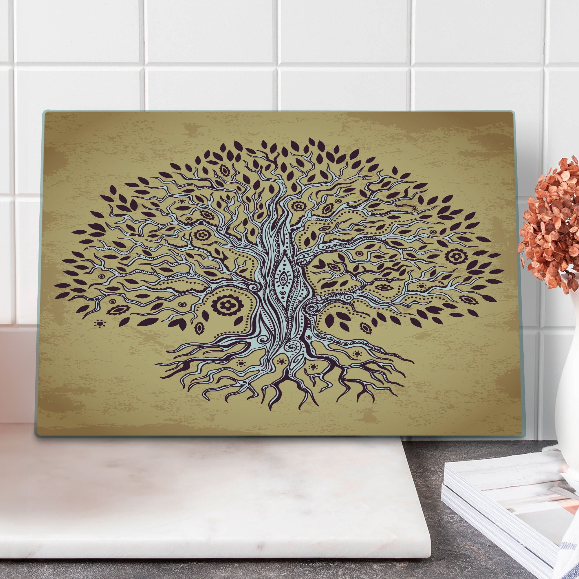 Tree of Life Cutting Board, Vintage Inspired Modern Graphic of an Aged ...