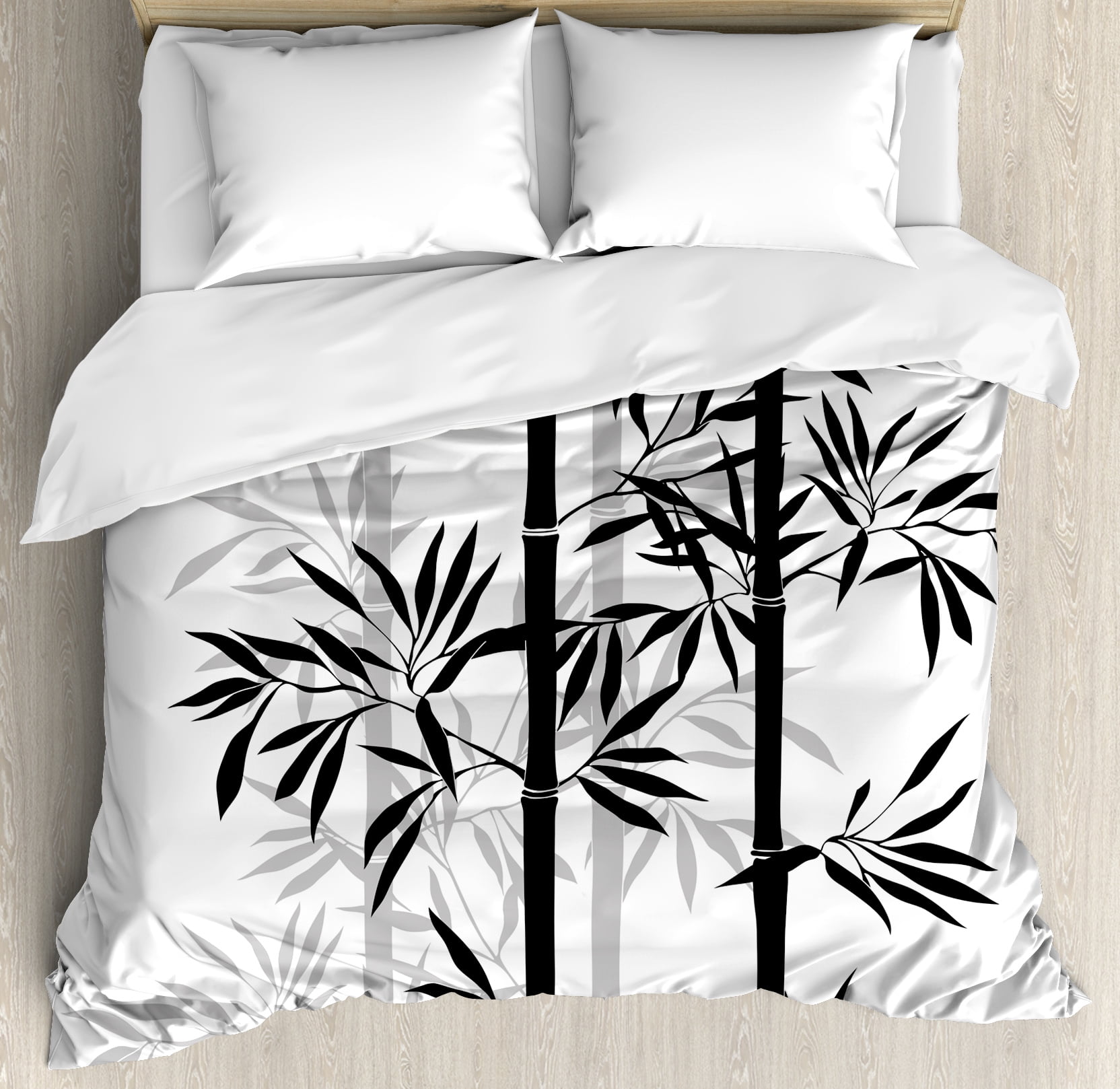 Tree of Life Duvet Cover Set, Silhouette of Spiritual Bamboo Tree ...