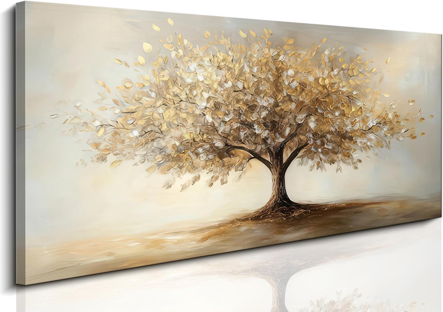Tree of Life Gold Modern Luxury Golden Big Tree Painting Picture Wall ...