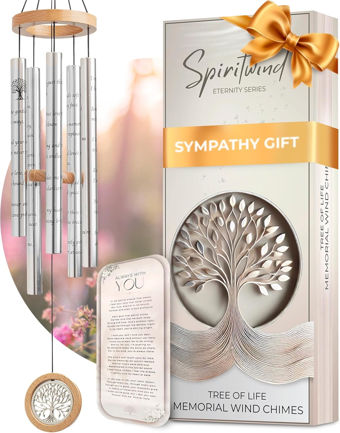 Tree of Life Memorial Wind Chimes for Loss of Loved One - Beautifully ...