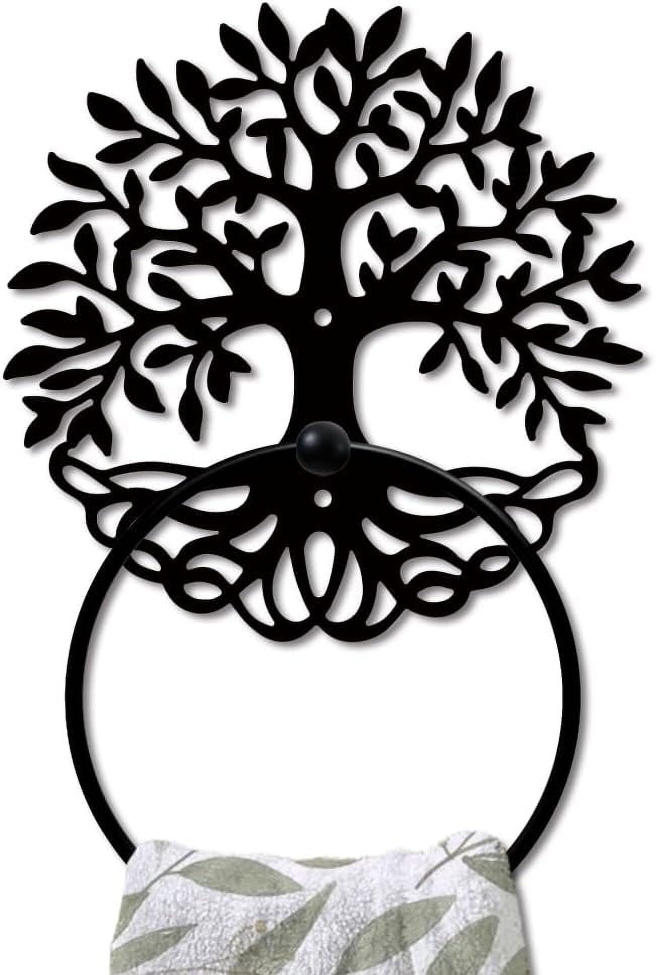 Tree of Life Metal Towel Ring Leafy Plant Towel Holder Tree Bath Towel ...