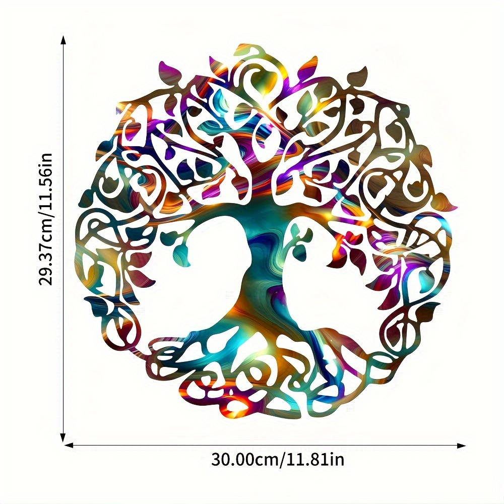 Tree of Life Metal Wall Art Decor, Transverse Orientation, Featherless ...