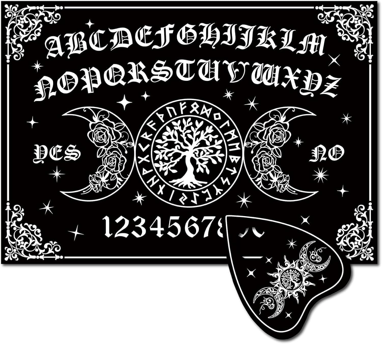 Tree of Life Moon Pendulum Dowsing Divination Board Wooden Spirit Board ...