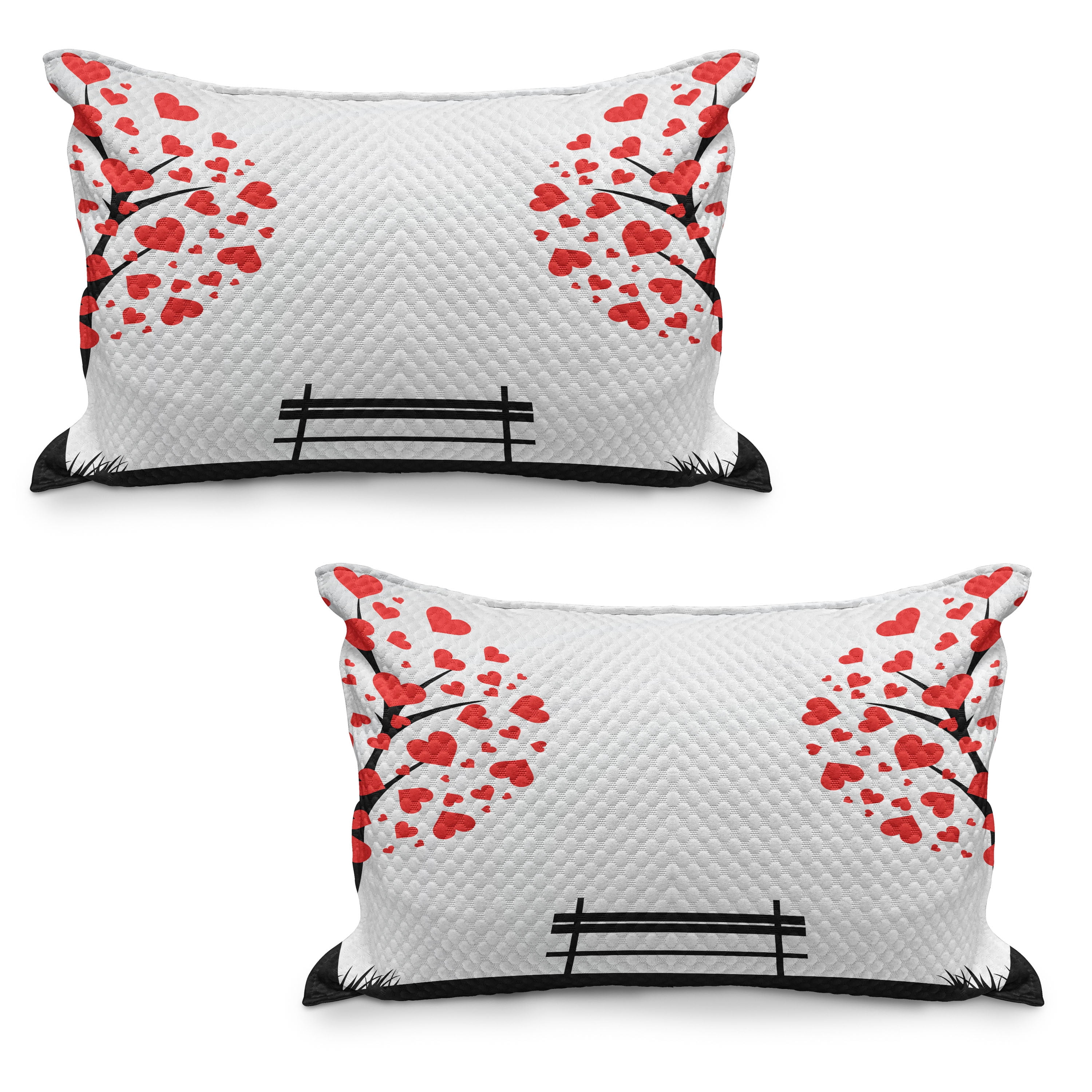 Tree of Life Quilted Pillowcover Set of 2, Trees with Hearth Shaped ...