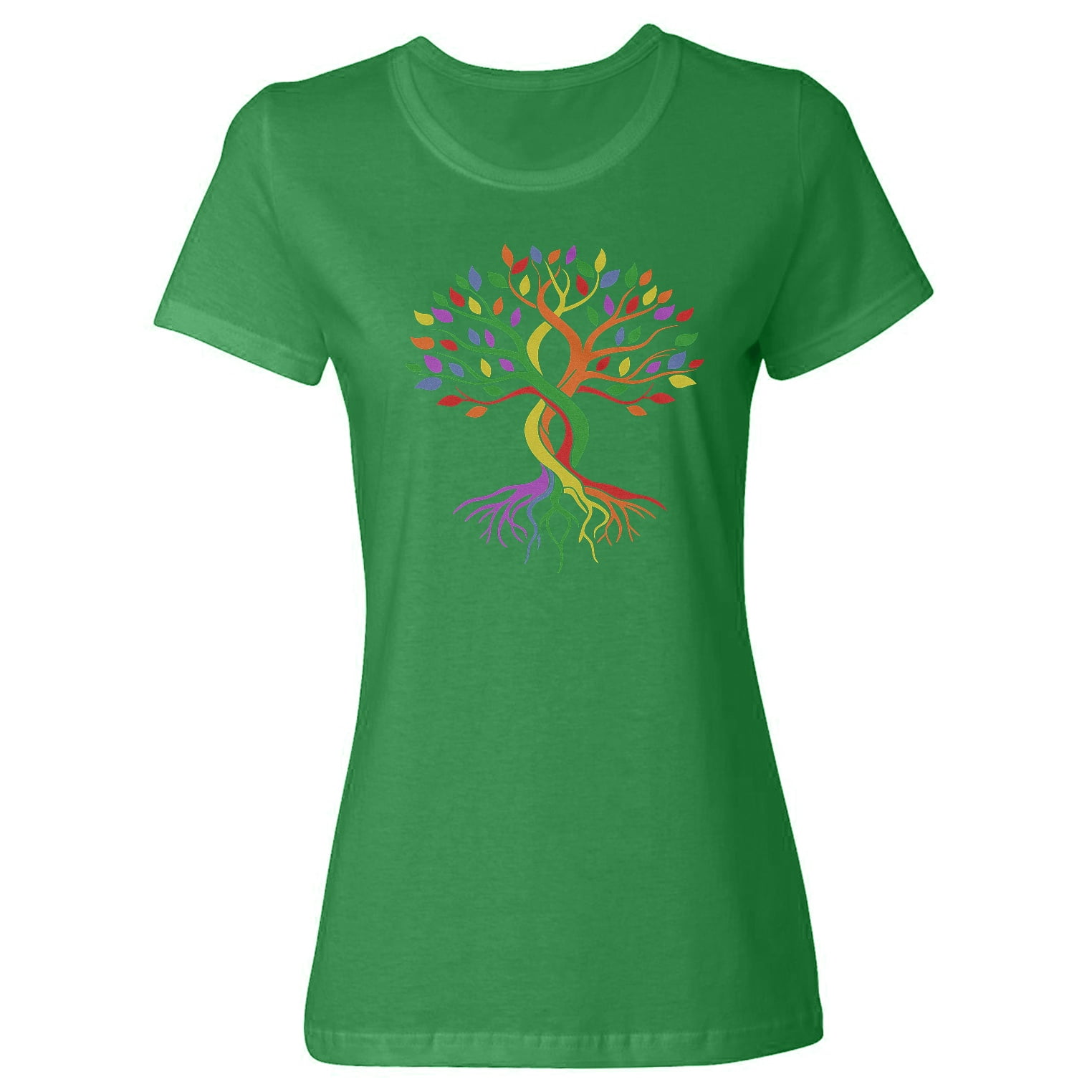 Tree Life Rainbow – LGBTQ Pride Month Tribute Ladies' Crewneck T-Shirt ...