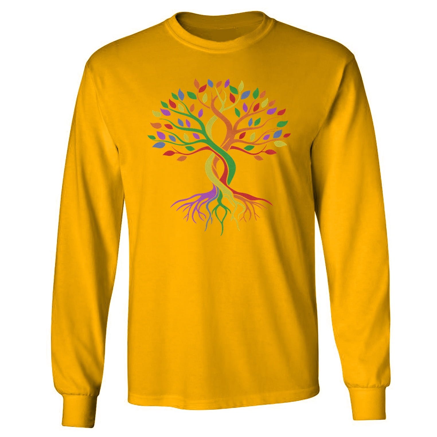 Tree Life Rainbow – LGBTQ Pride Month Tribute Long Sleeve T-Shirt (Gold ...