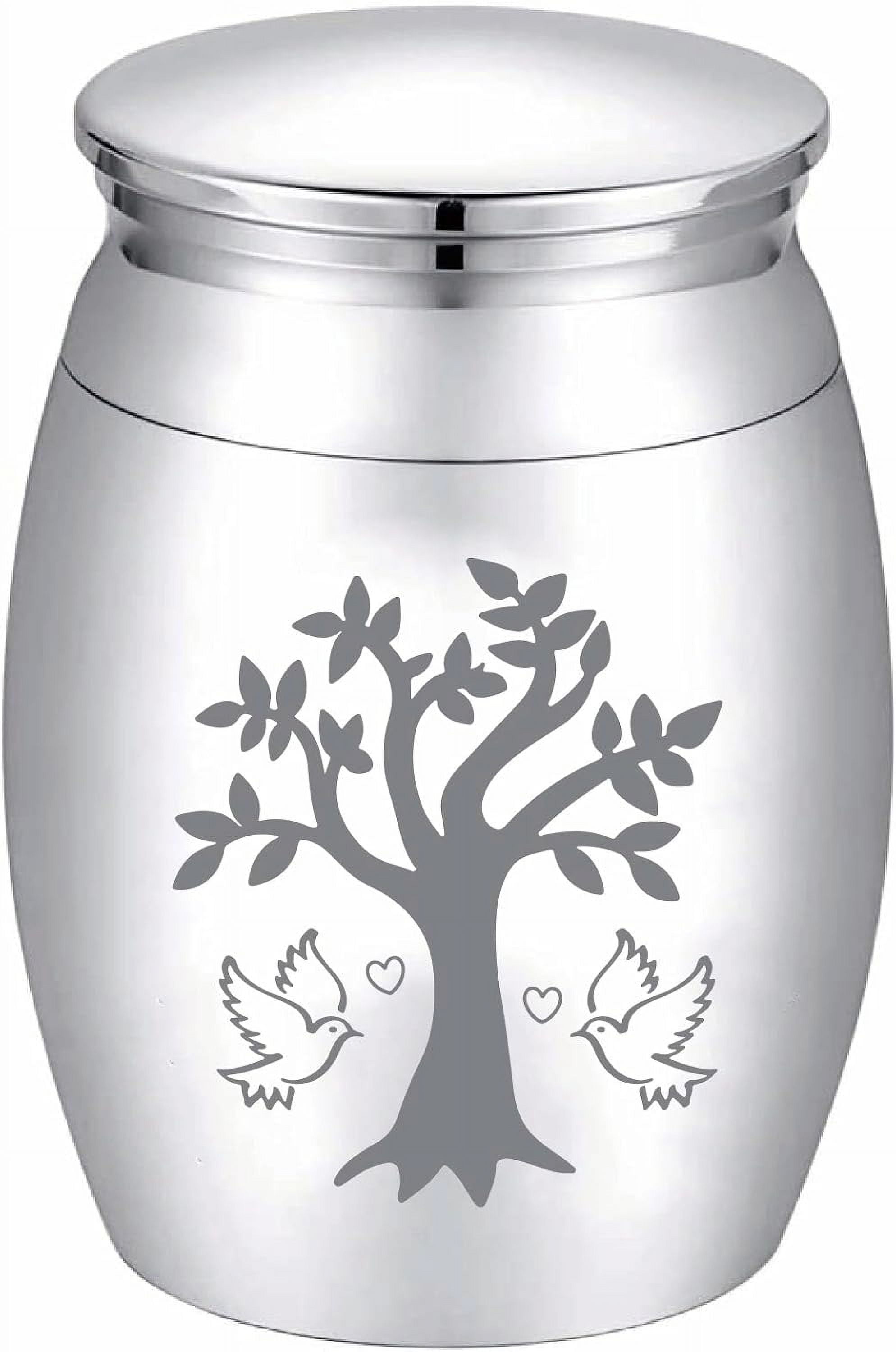 Tree of Life Small Urns for Ashes Mini Keepsake Urns Birds Stainless ...