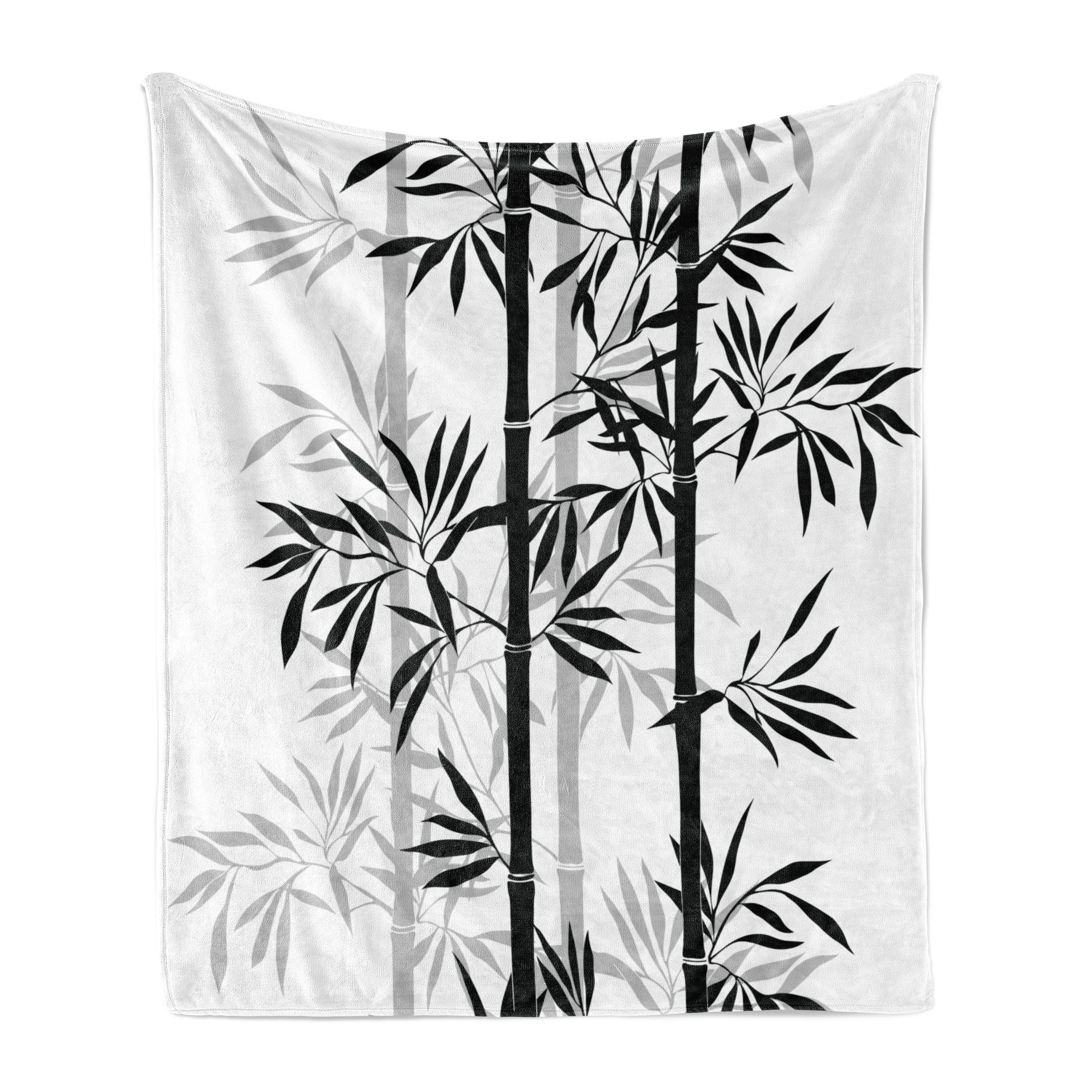Tree of Life Soft Flannel Fleece Throw Blanket, Silhouette of Bamboo ...