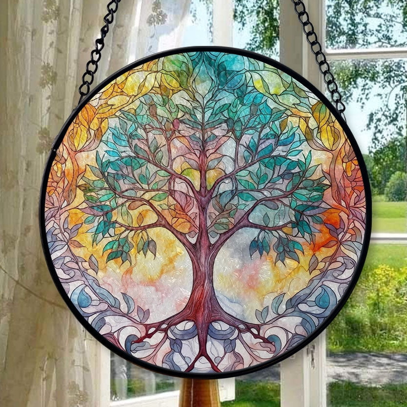 Tree Of Life Stained Glass Decor Memorial Suncatcher Loss Of Family ...