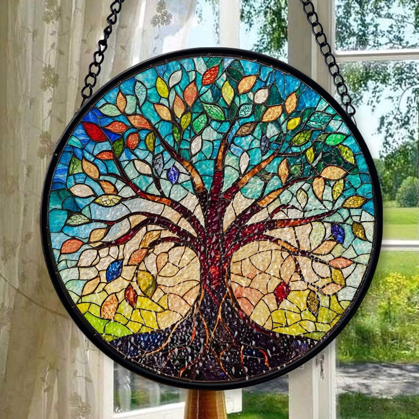 Tree of Life Stained Glass Sun Catcher Light Catcher Window Hanging ...
