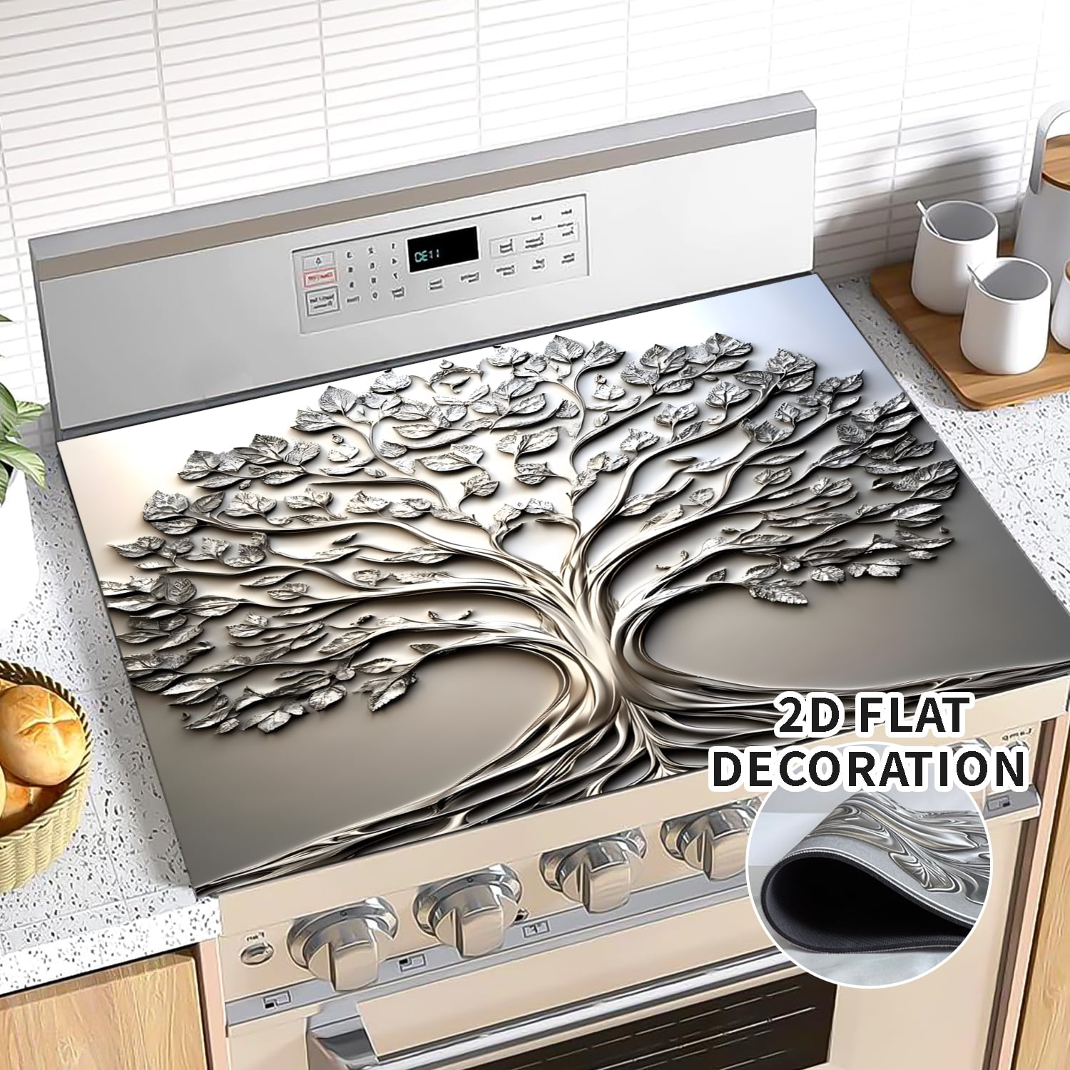 Tree of Life Stove Top Cover Retro Flower Gas Stove Top Cover for Home ...