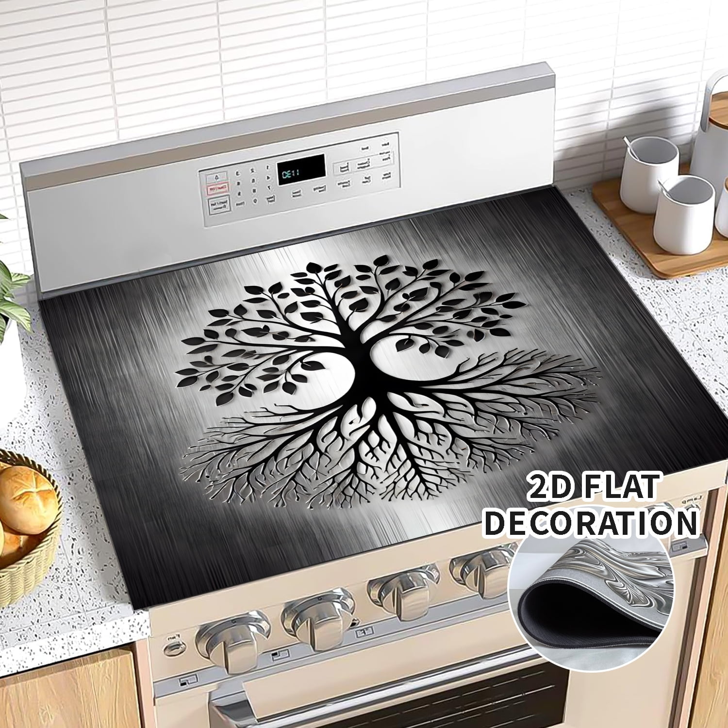Tree of Life Stove Top Cover Retro Flower Gas Stove Top Cover for Home ...