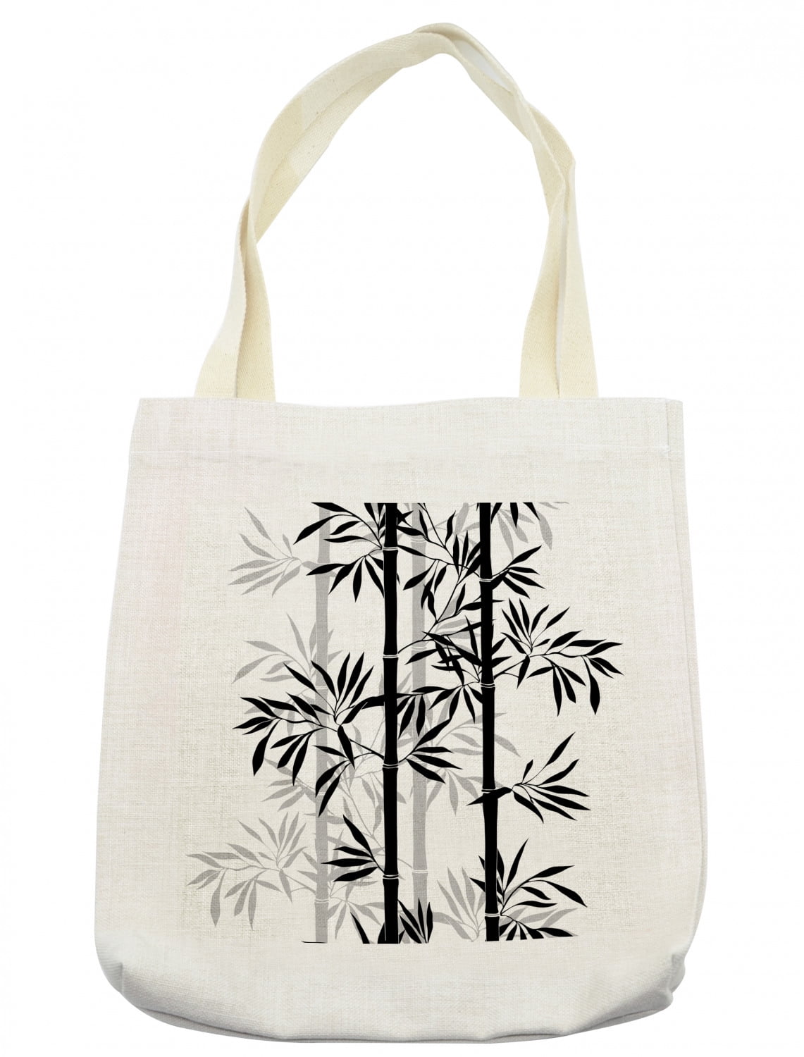Tree of Life Tote Bag, Silhouette of Bamboo Tree Leaves Japanese Feng ...