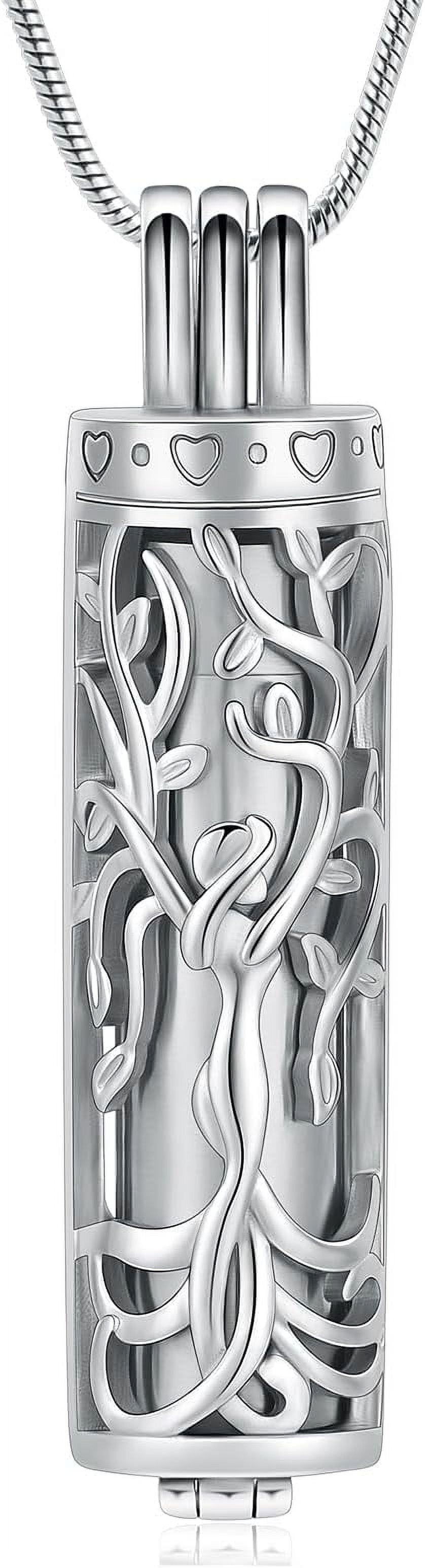 Tree of Life Urn Necklace for Ashes Keepsake Memorial Cylinder ...