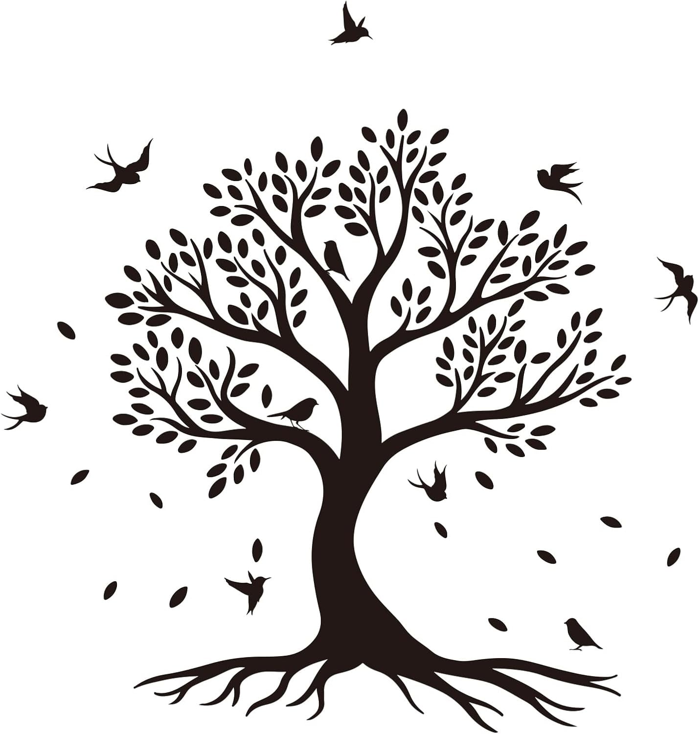 Tree of Life Wall Decor Family Stickers Birds Branches on Tree Wall ...