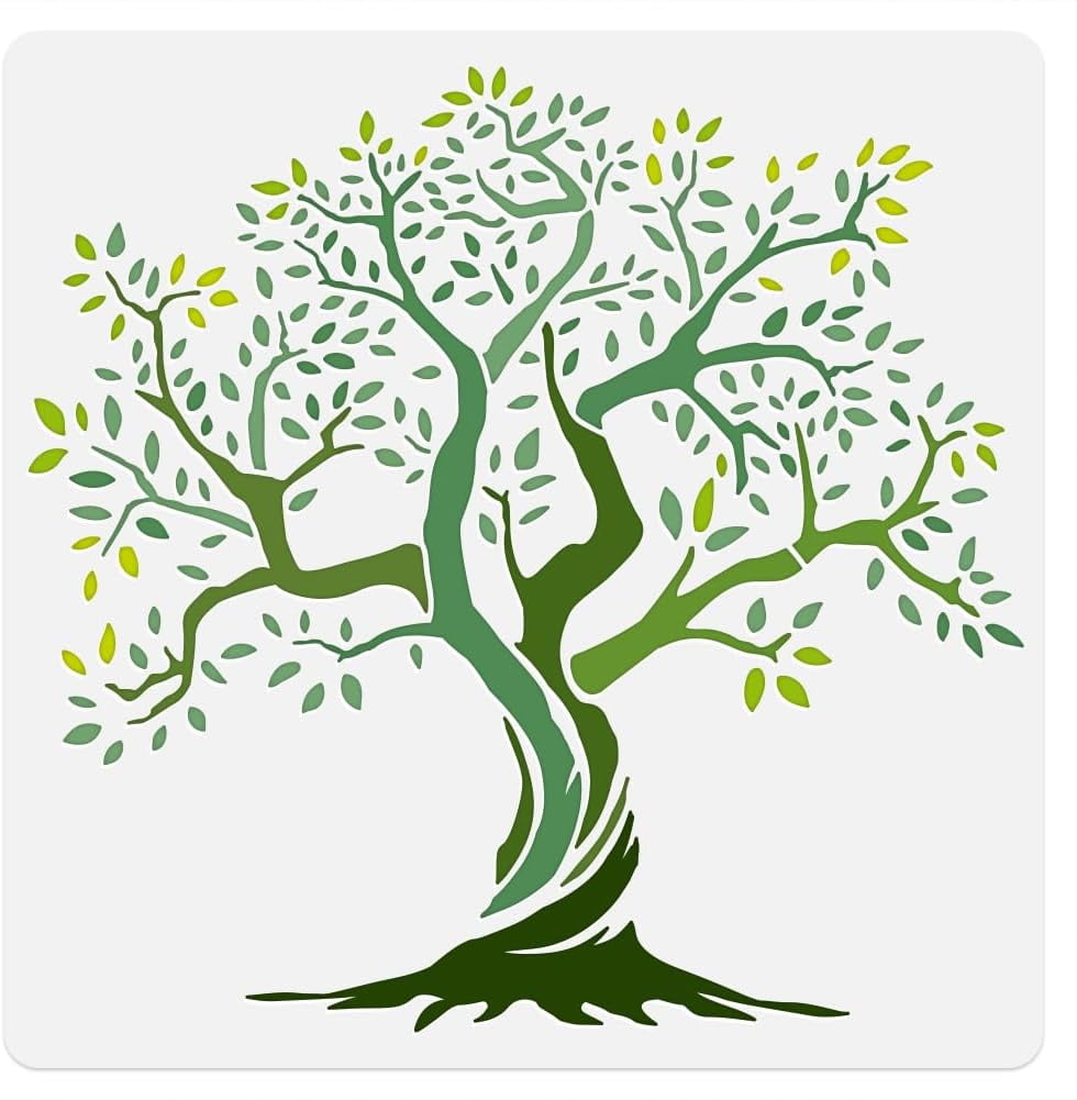 Tree of Life Wall Stencil Template 11.8 x 11.8 Inch Reusable Plastic ...
