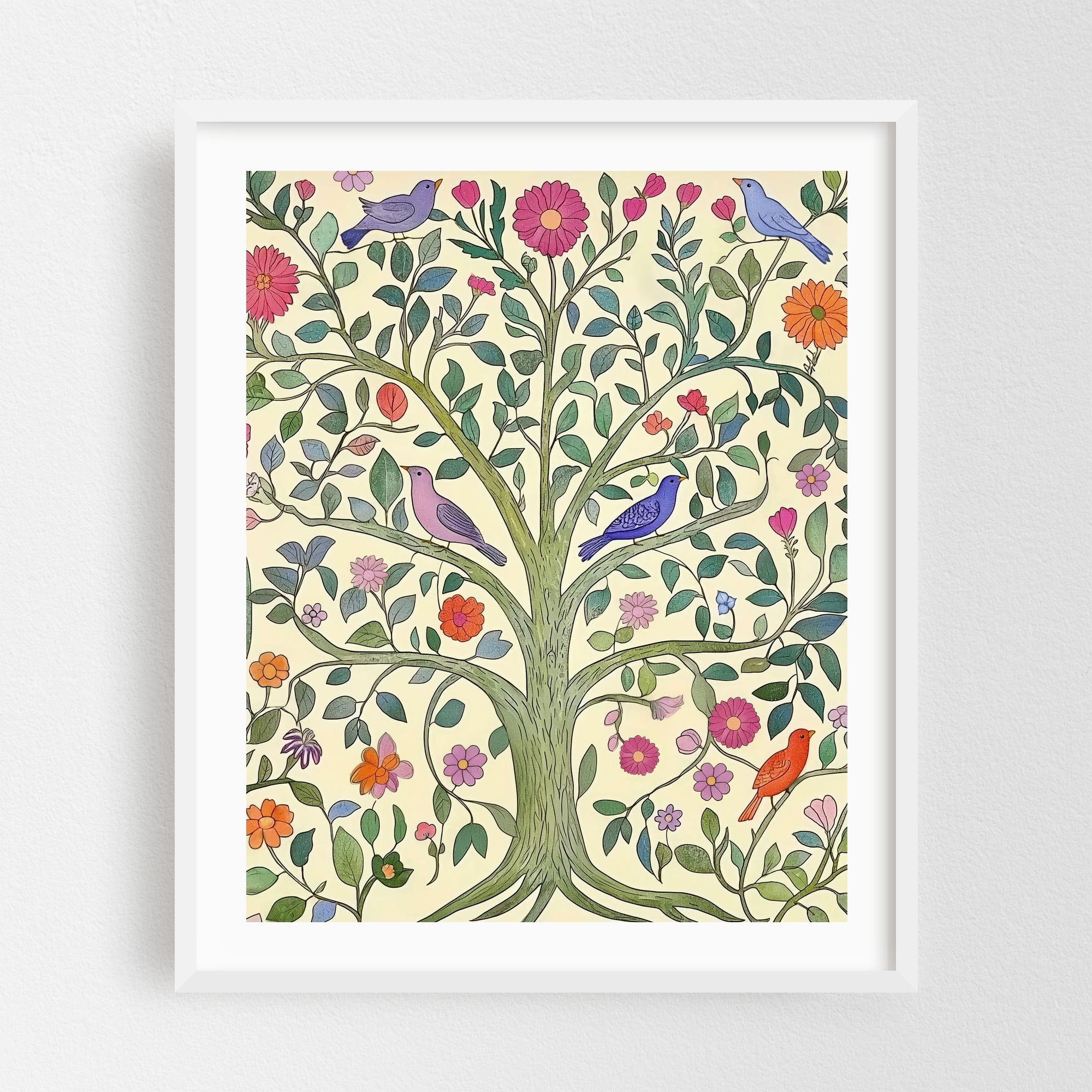 Tree of Life – vintage botanical Enchanted Garden with Birds and ...