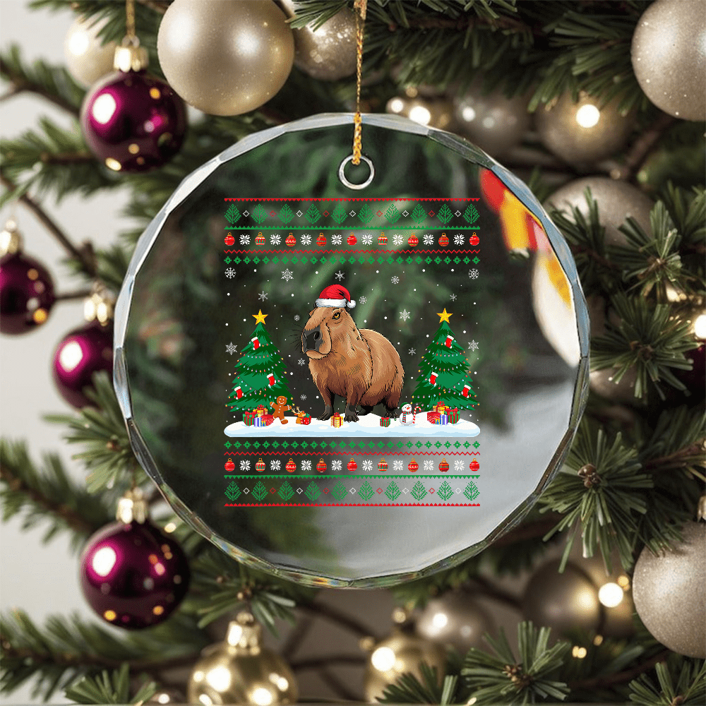 Tree Lights Capybara Santa Sweater Ornament Home Decoration, Crystal ...