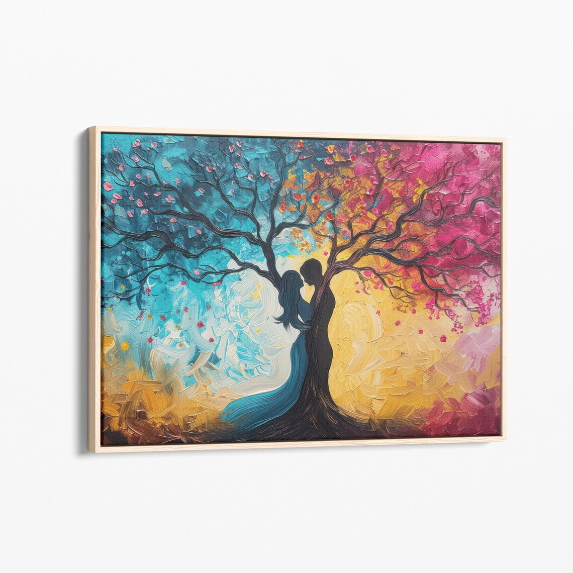 Tree Of Love Panting, Soulmate Wall Art, Intricate Artwork, Vibrant ...