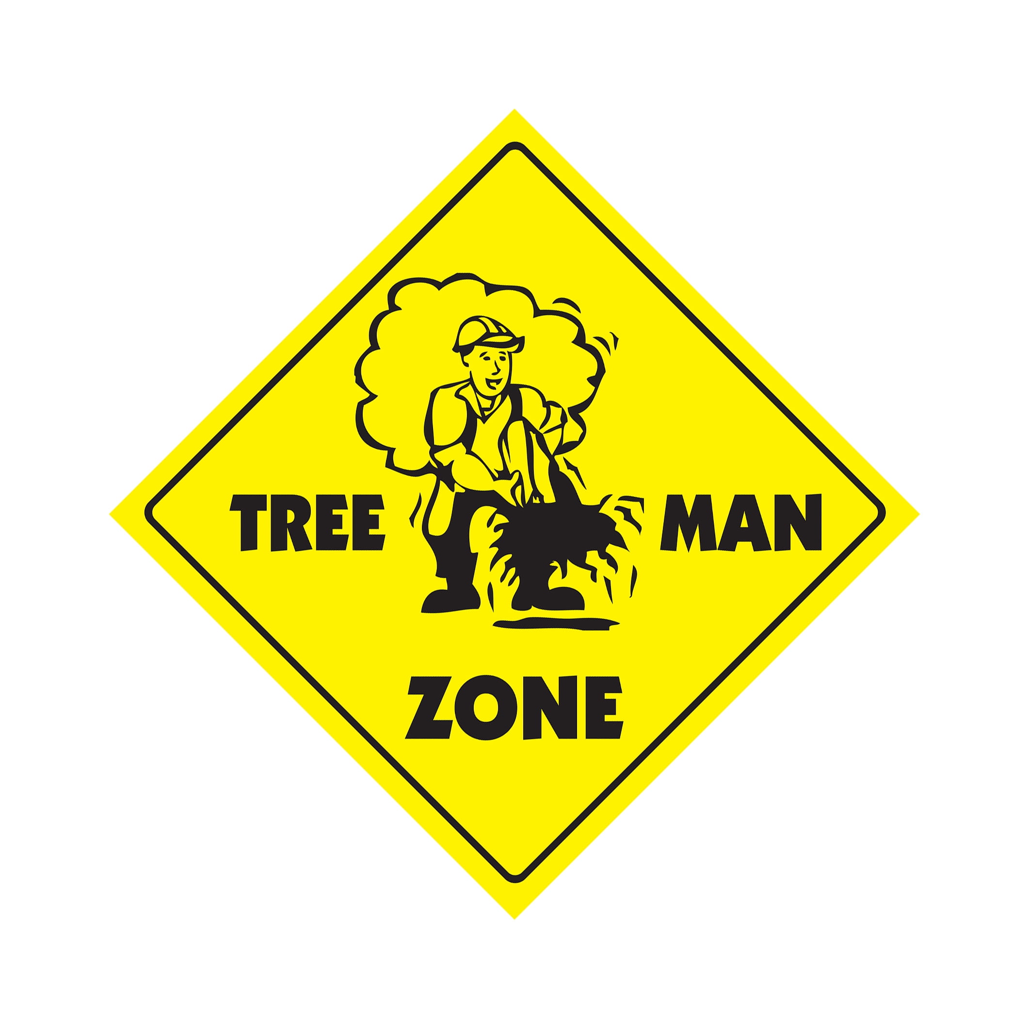 Tree Man Crossing Sign Zone Xing | Indoor/Outdoor | 17" Tall guy ...