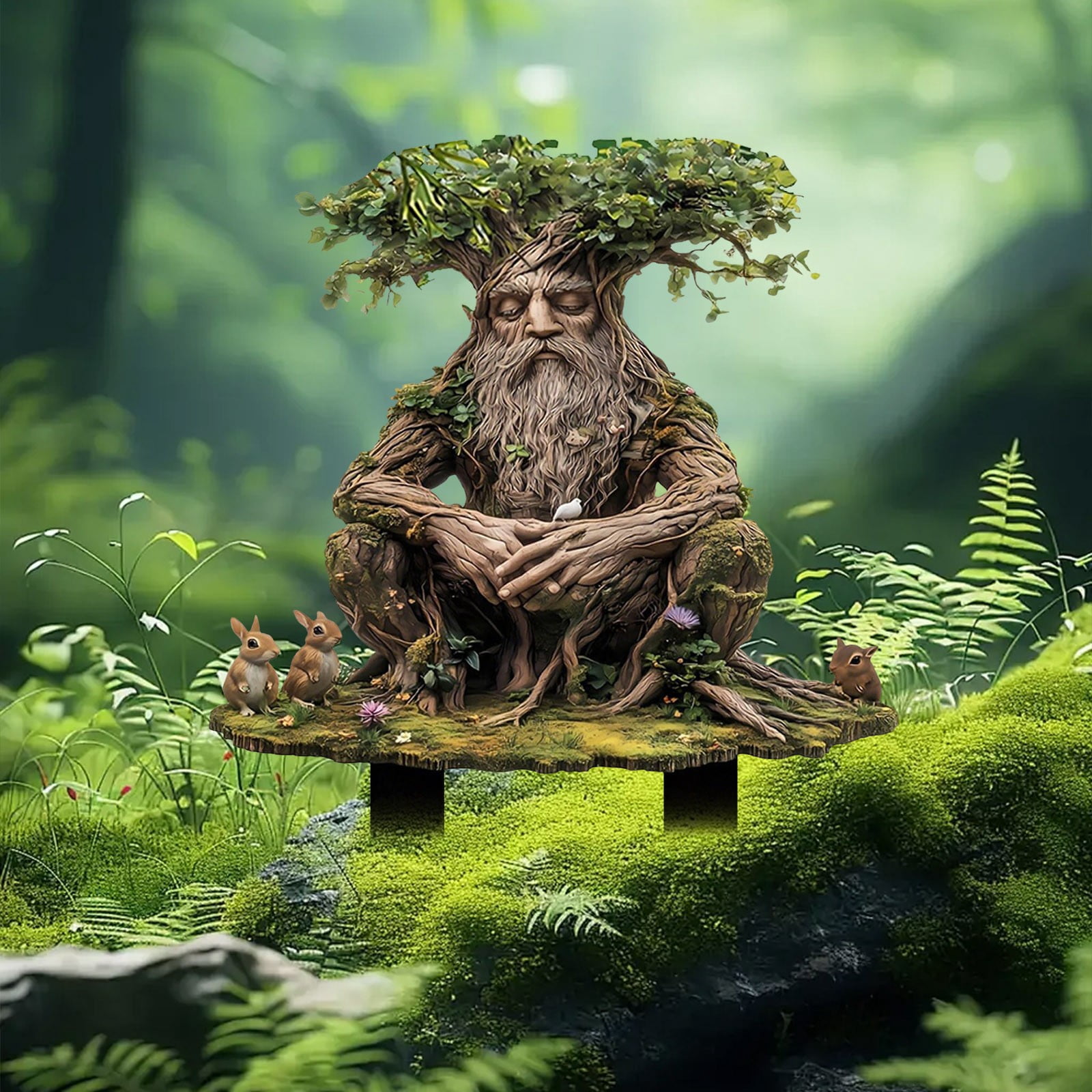 Tree Man Fairy Earth Statue,2D Acrylic Fairy Tree Elf Garden Stake for ...