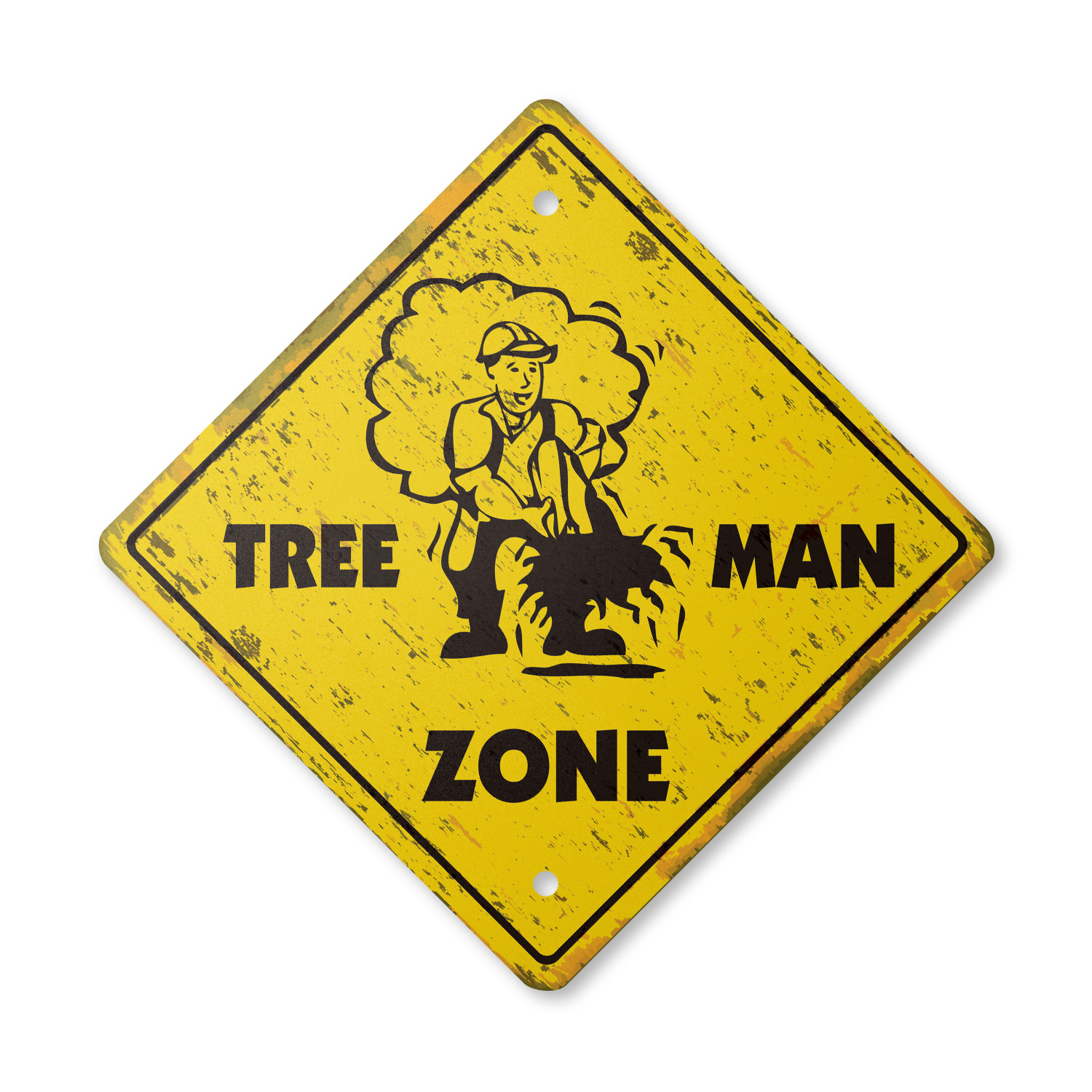 Tree Man Vintage Crossing Sign Zone Xing | Indoor/Outdoor Plastic | 17 ...