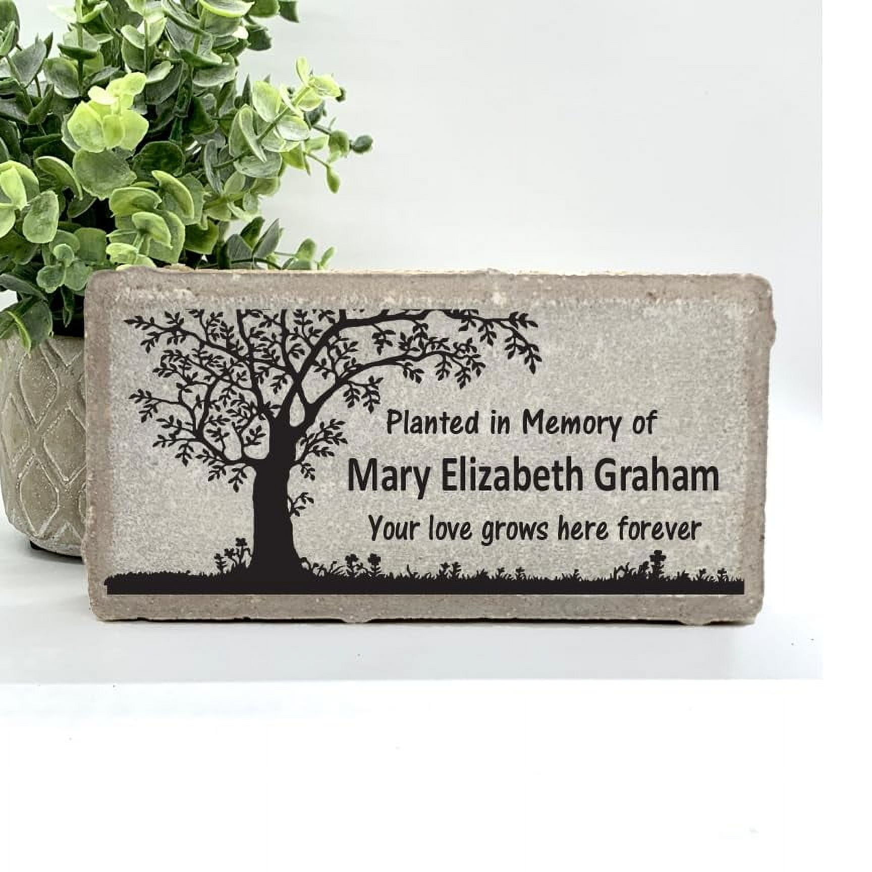 Tree Memorial Stone - Planted in Memory of - Real Stone Personalized by ...