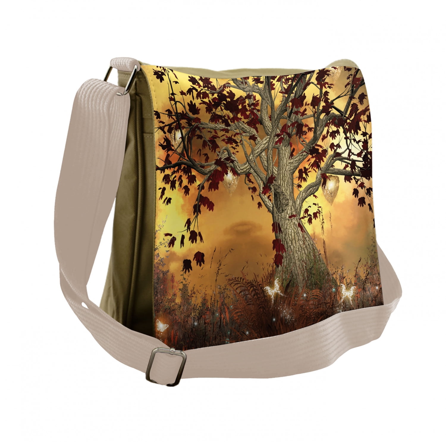 Tree Messenger Bag, Tree Earthy Color Tones, Unisex Cross-body, by ...